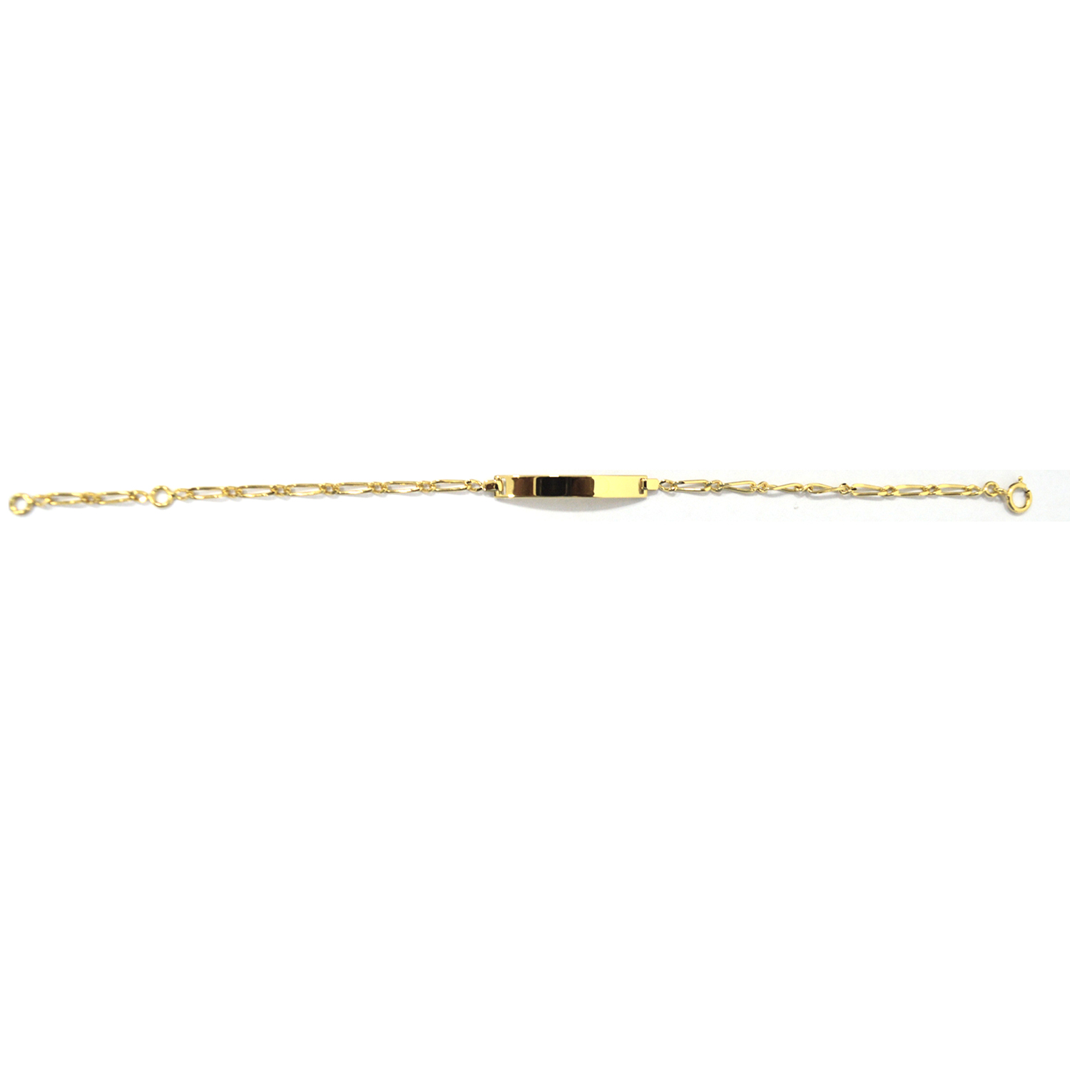 Brillaxis Bracelets Identité junior rectangle maille alternée or jaune ...