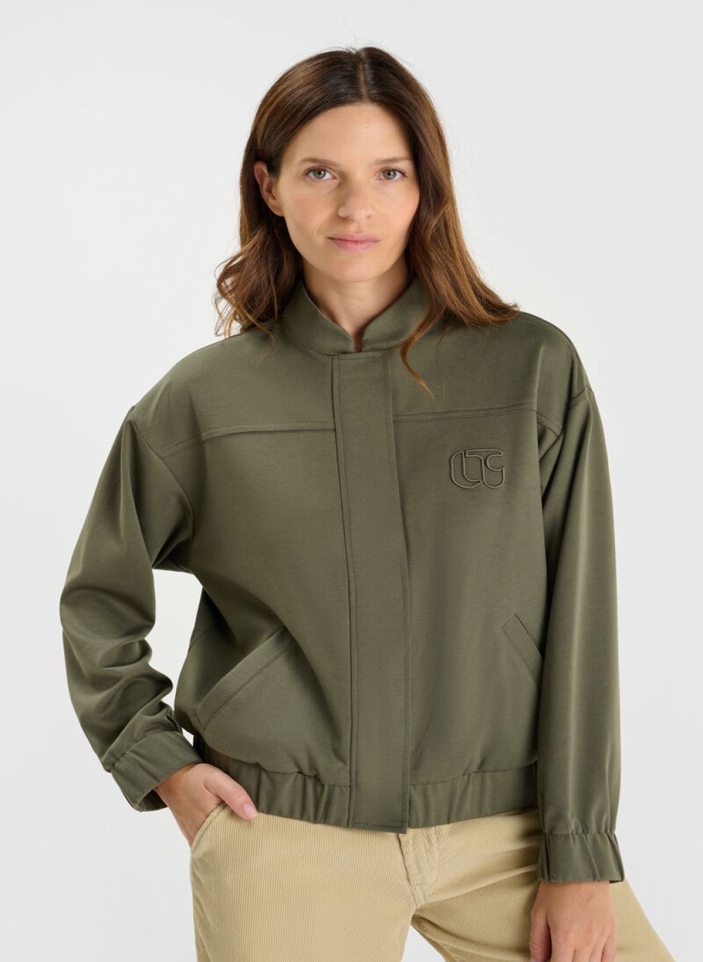 Le temps des cerises Vestes Veste OLIE Khaki femme vert | Sarenza France