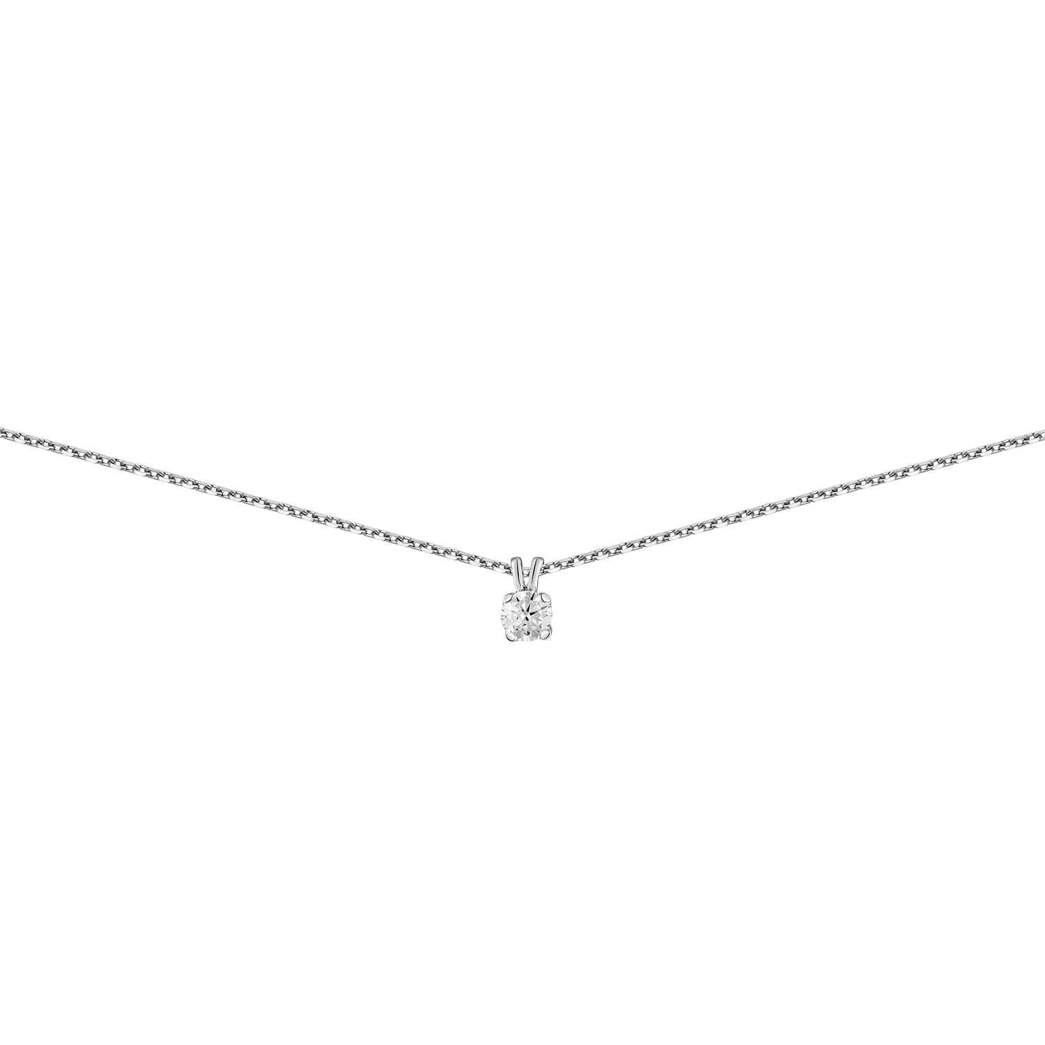 Brillaxis Colliers Collier Brillaxis solitaire diamant or blanc 0.10 ...