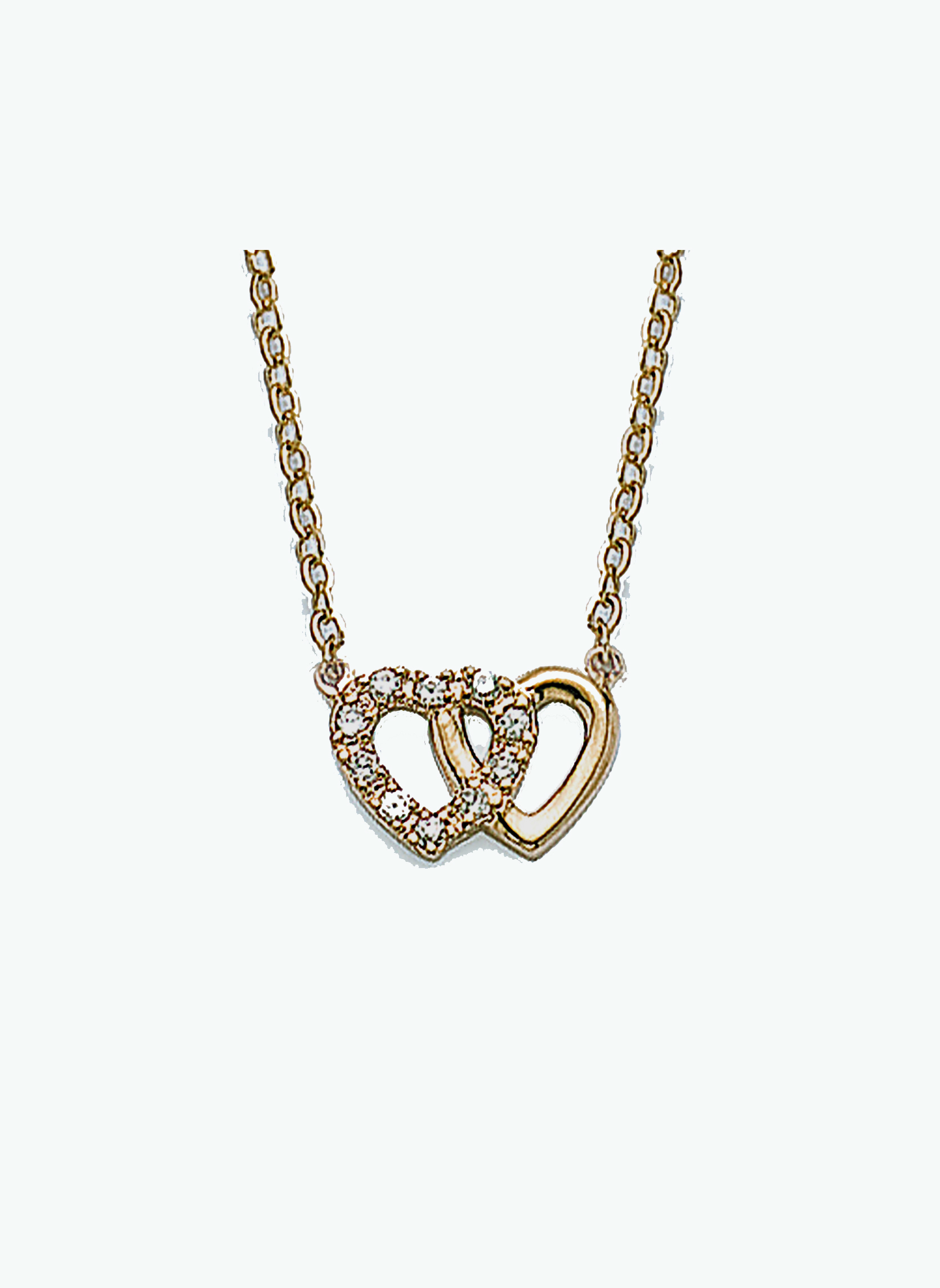 Brillaxis Colliers Collier Brillaxis doré coeurs entrelacés 42cm femme ...