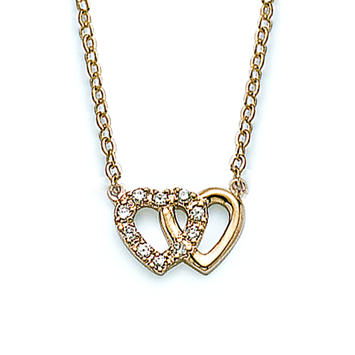 Brillaxis Colliers Collier Brillaxis doré coeurs entrelacés 42cm femme ...