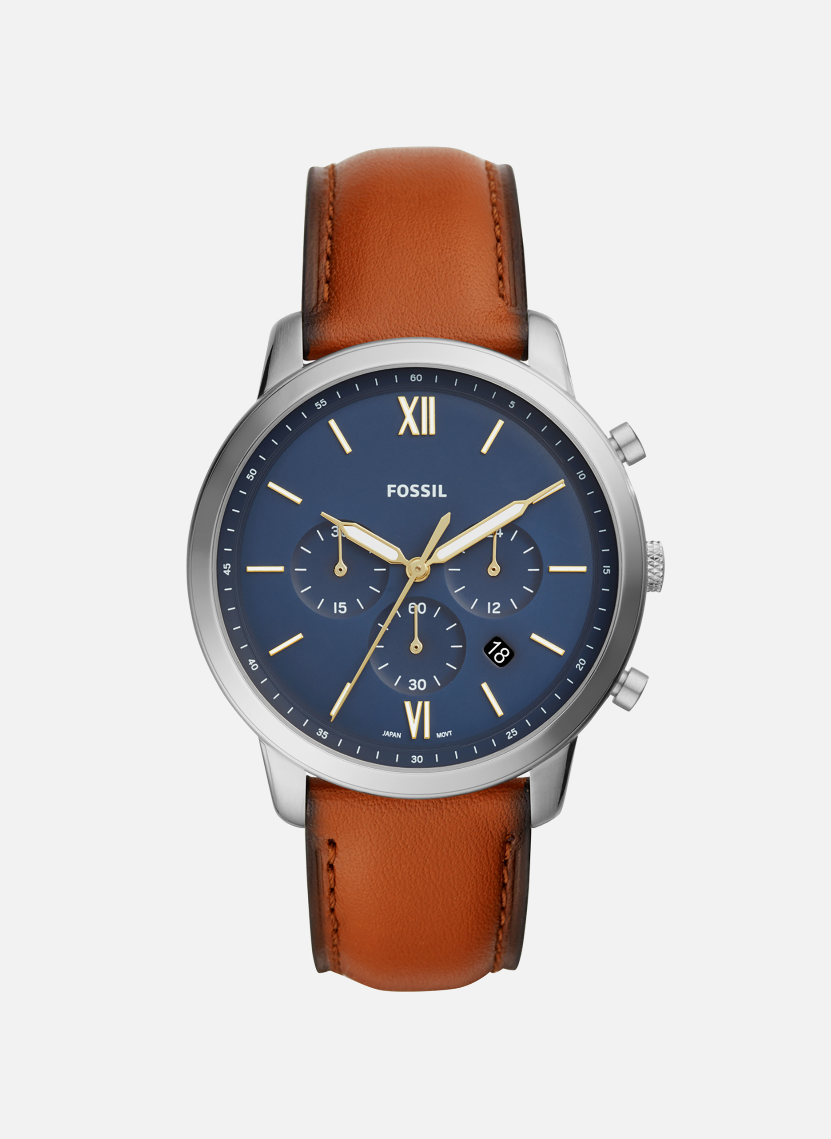 Fossil Montres Montre Fossil Neutra chronographe cuir marron homme ...