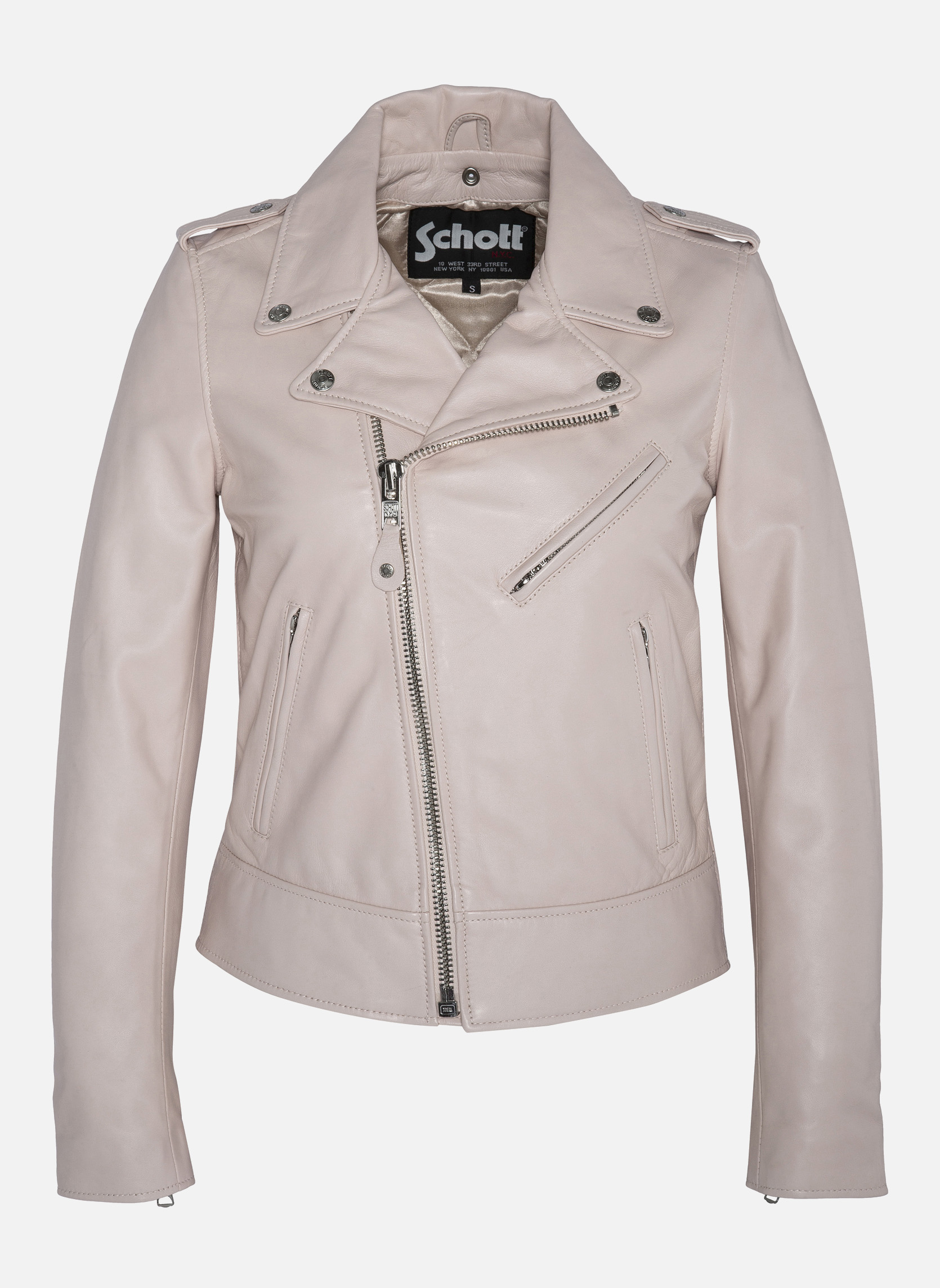 Schott Vestes en cuir Blouson Perfecto® Rose poudré femme rose ...