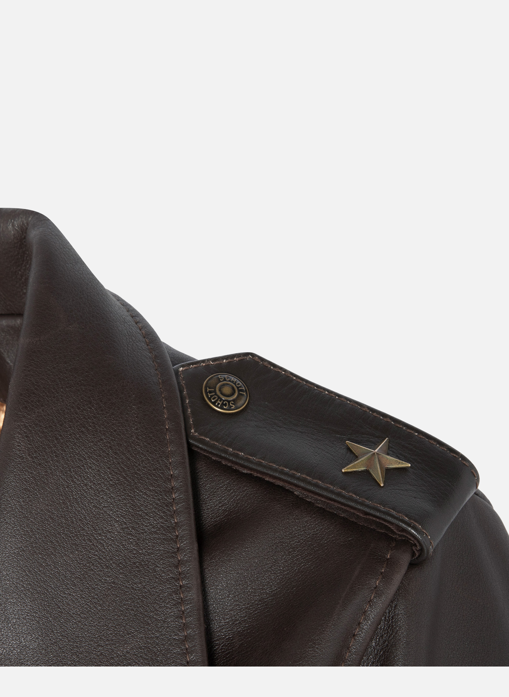Schott Vestes en cuir Blouson Perfecto® "One Star" Marron foncé femme ...