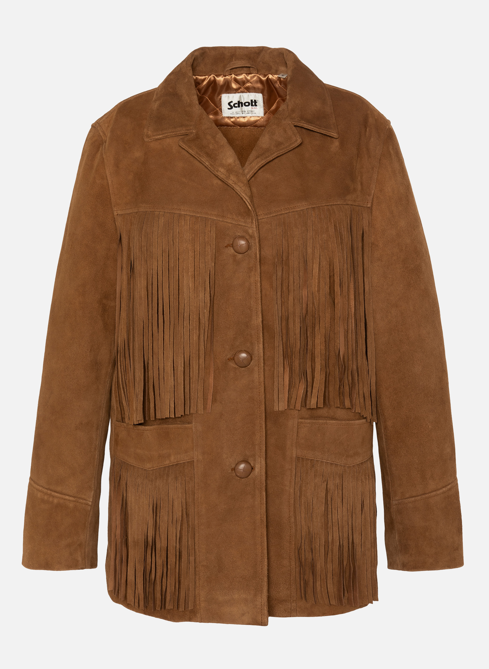 Schott Vestes en cuir Veste Western à franges Rouille orange | Sarenza ...