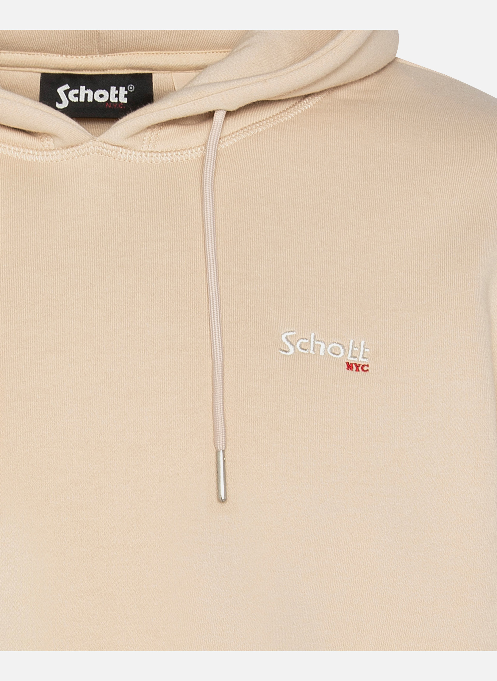 Schott Sweats à capuche Sweatshirt à capuche en molleton épais Beige ...