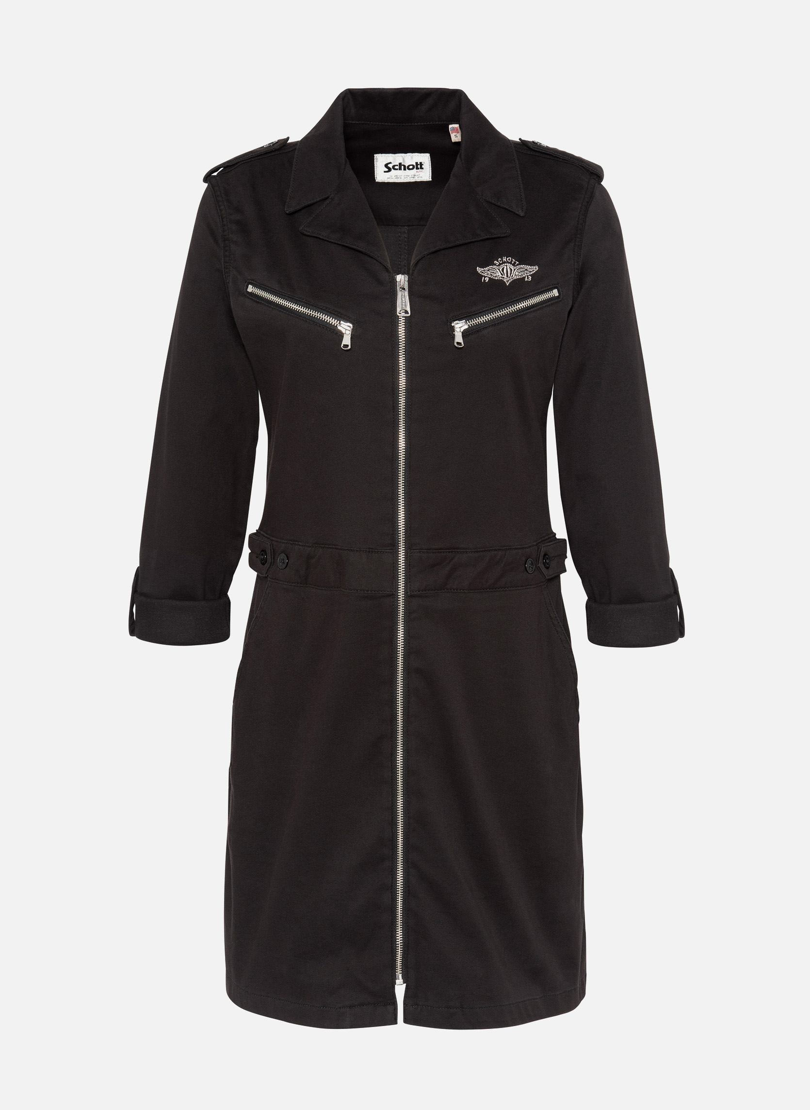 Schott Robes Robe army Noir noir | Sarenza France