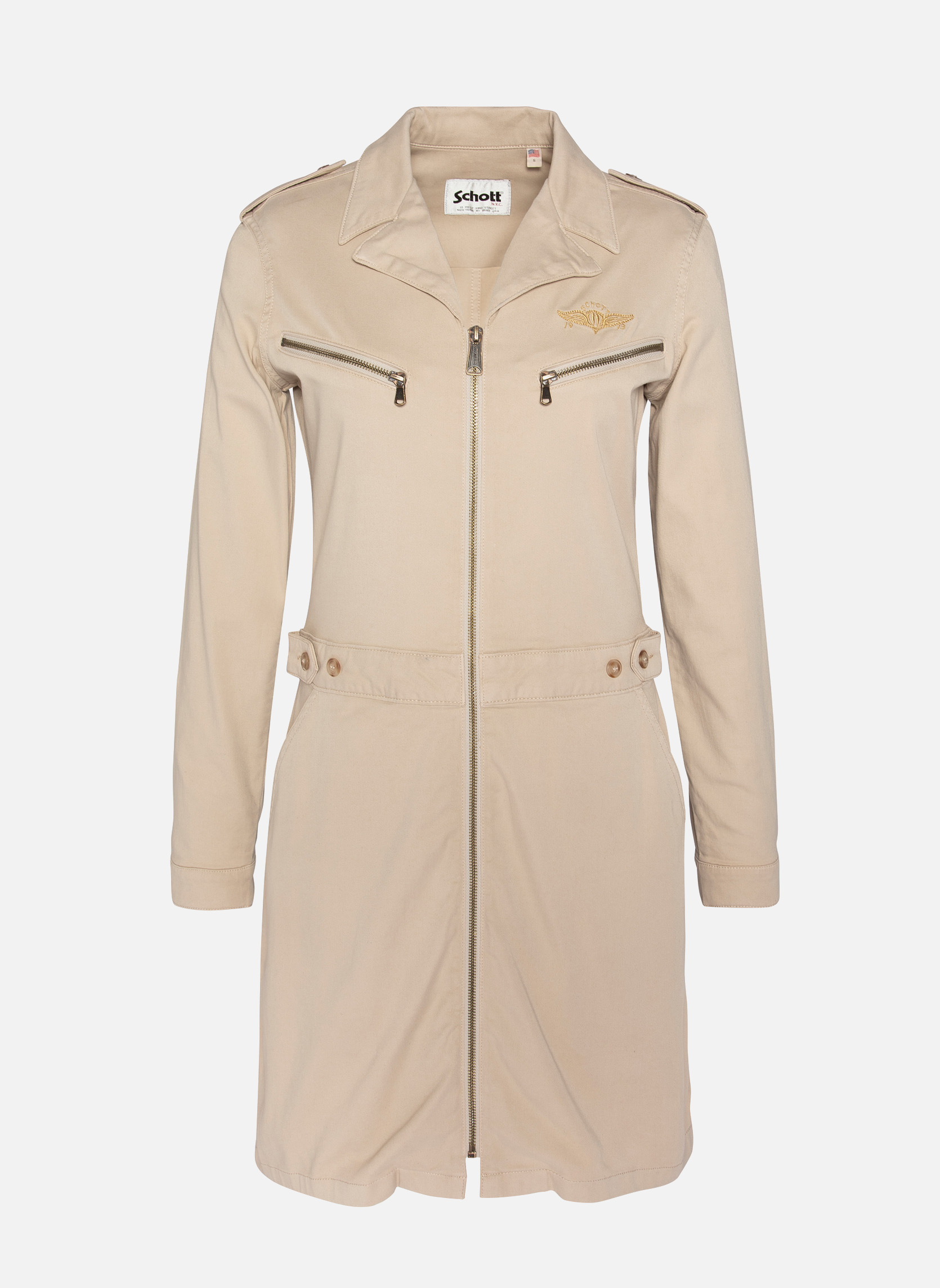 Schott Robes Robe army Vanille femme beige | Sarenza France