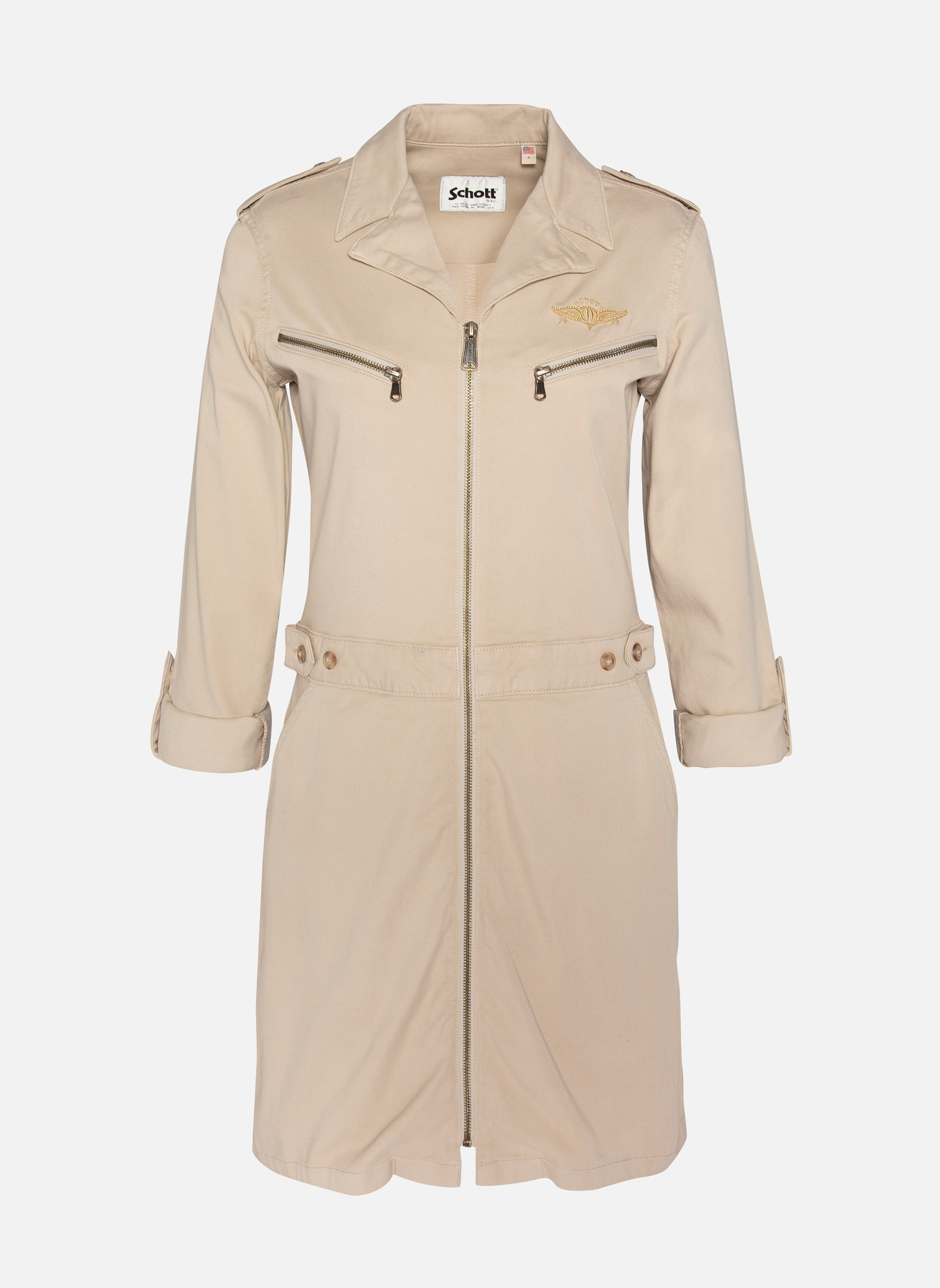 Schott Robes Robe army Vanille femme beige | Sarenza France