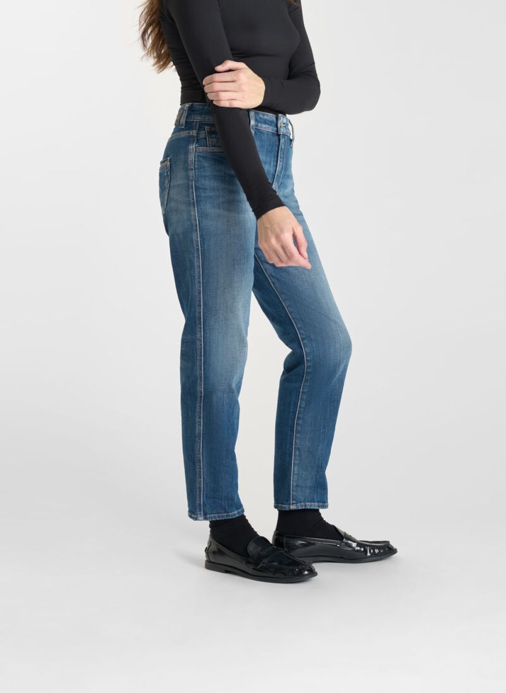 Le temps des cerises Jeans droit Jeans droite 400/17 mom taille haute 7 ...