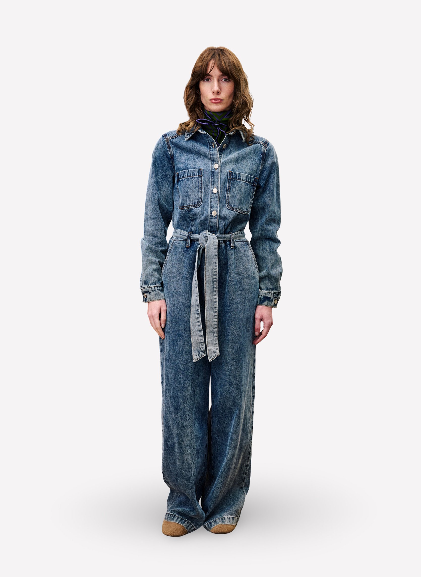 FRNCH Combinaisons pantalon Combinaison en coton VERVEINE femme bleu ...