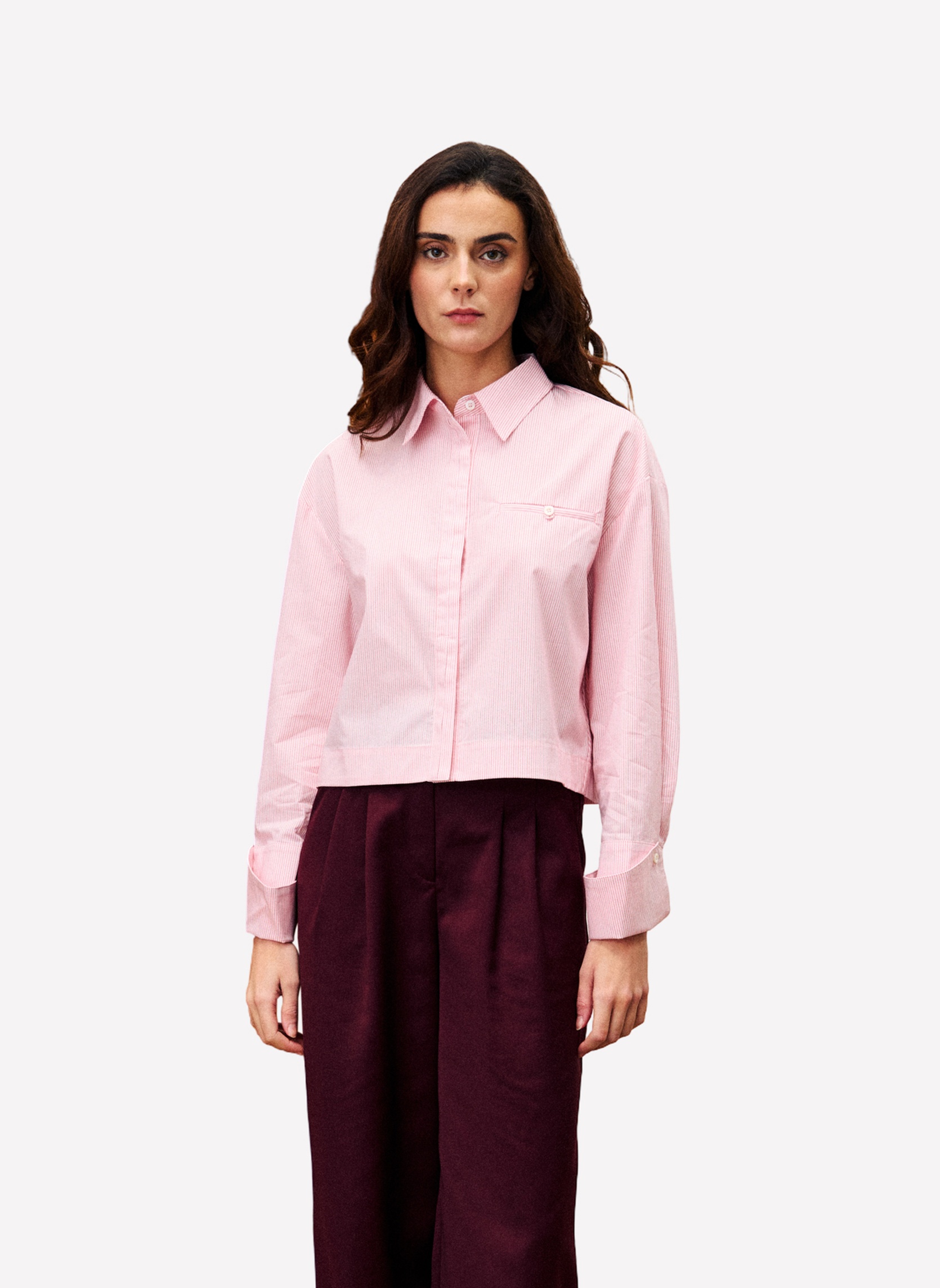 FRNCH Chemises manches longues Chemise en coton KESSEL femme rose ...