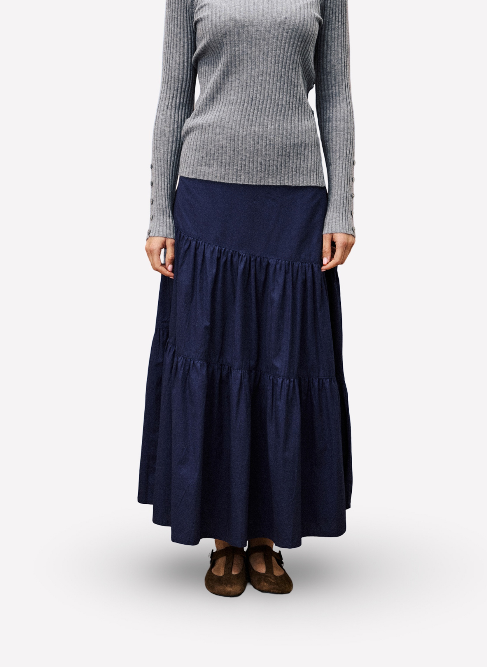 FRNCH Jupes mi-longues Jupe en coton MUGUET femme bleu | Sarenza France