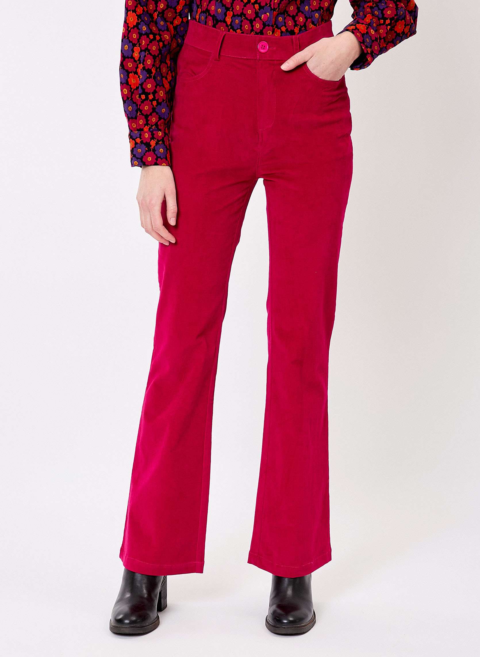 Pantalon Velours Femme Droit