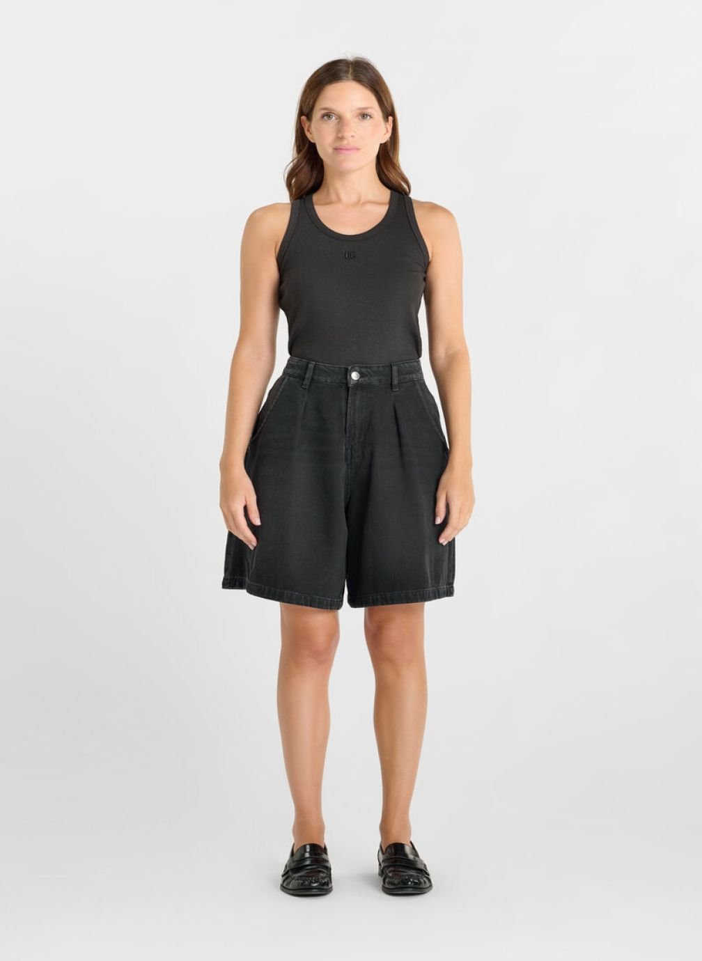 Le temps des cerises Bermudas Bermuda short en jeans LOVA Black femme ...