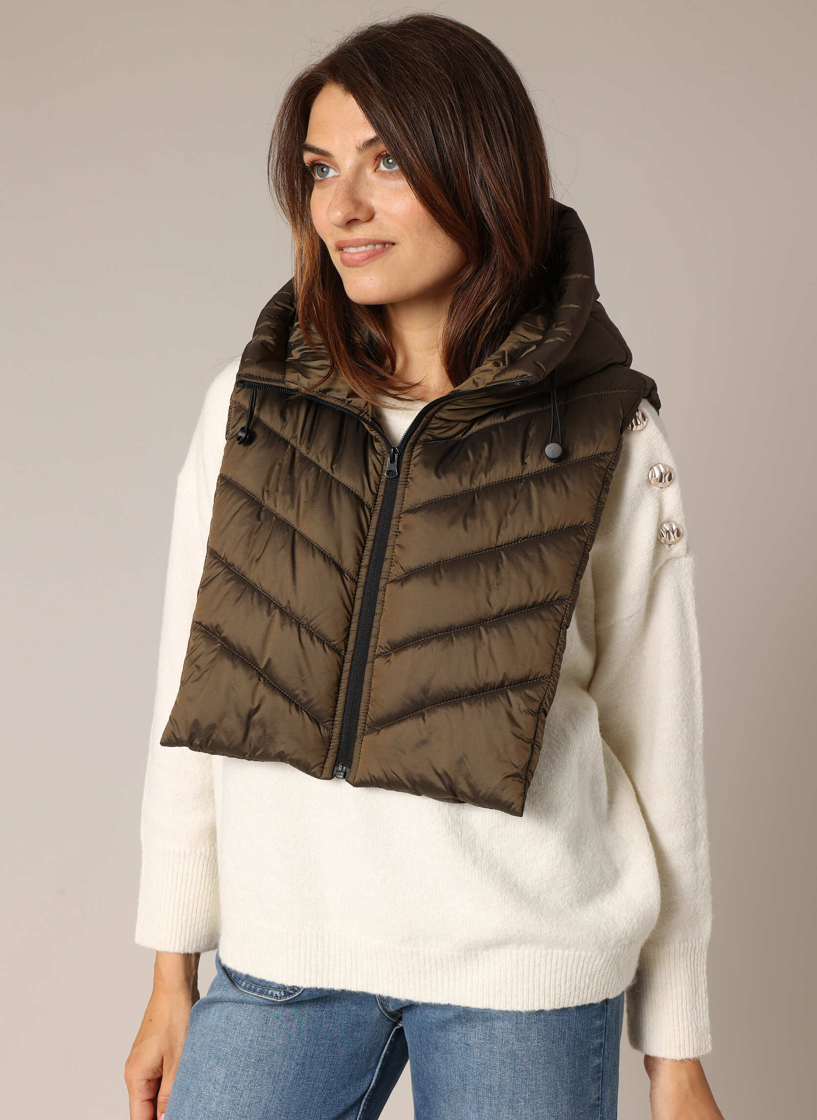 Deeluxe Accessoires divers Capuche amovible HOODIE femme marron ...