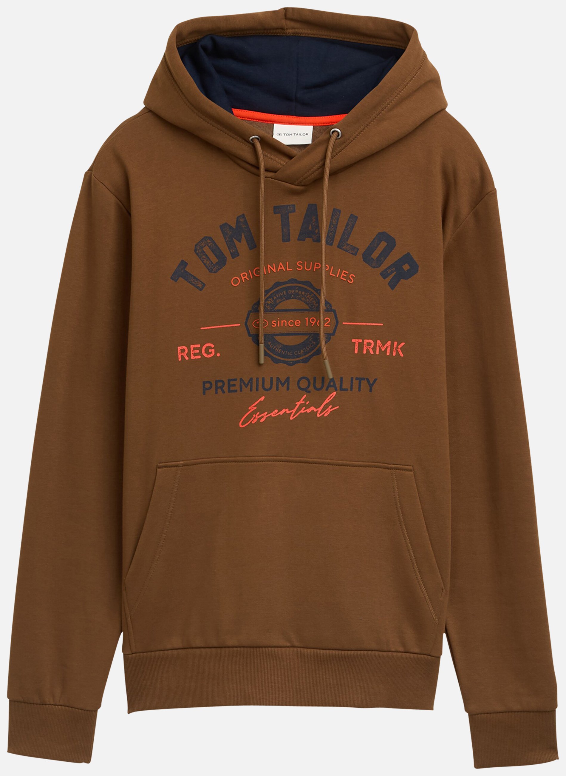 Tom Tailor Sweats à capuche Sweat en coton mélangé camel imprimé ...
