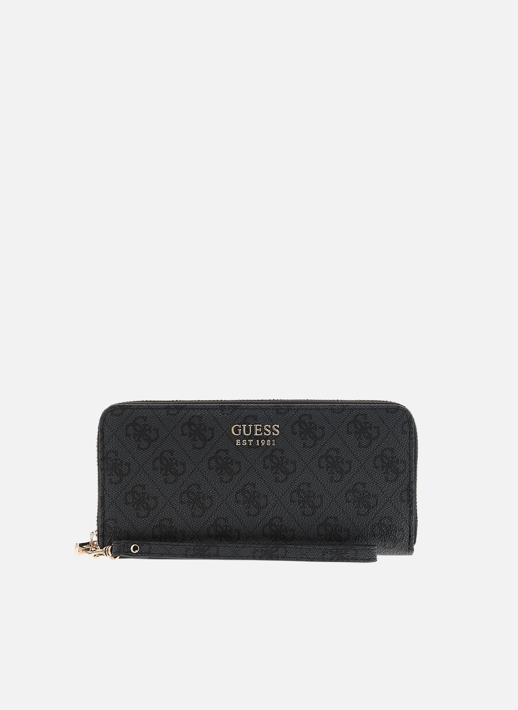 Guess Portefeuilles Portefeuille noir imprimé avec une fermeture zippée ...
