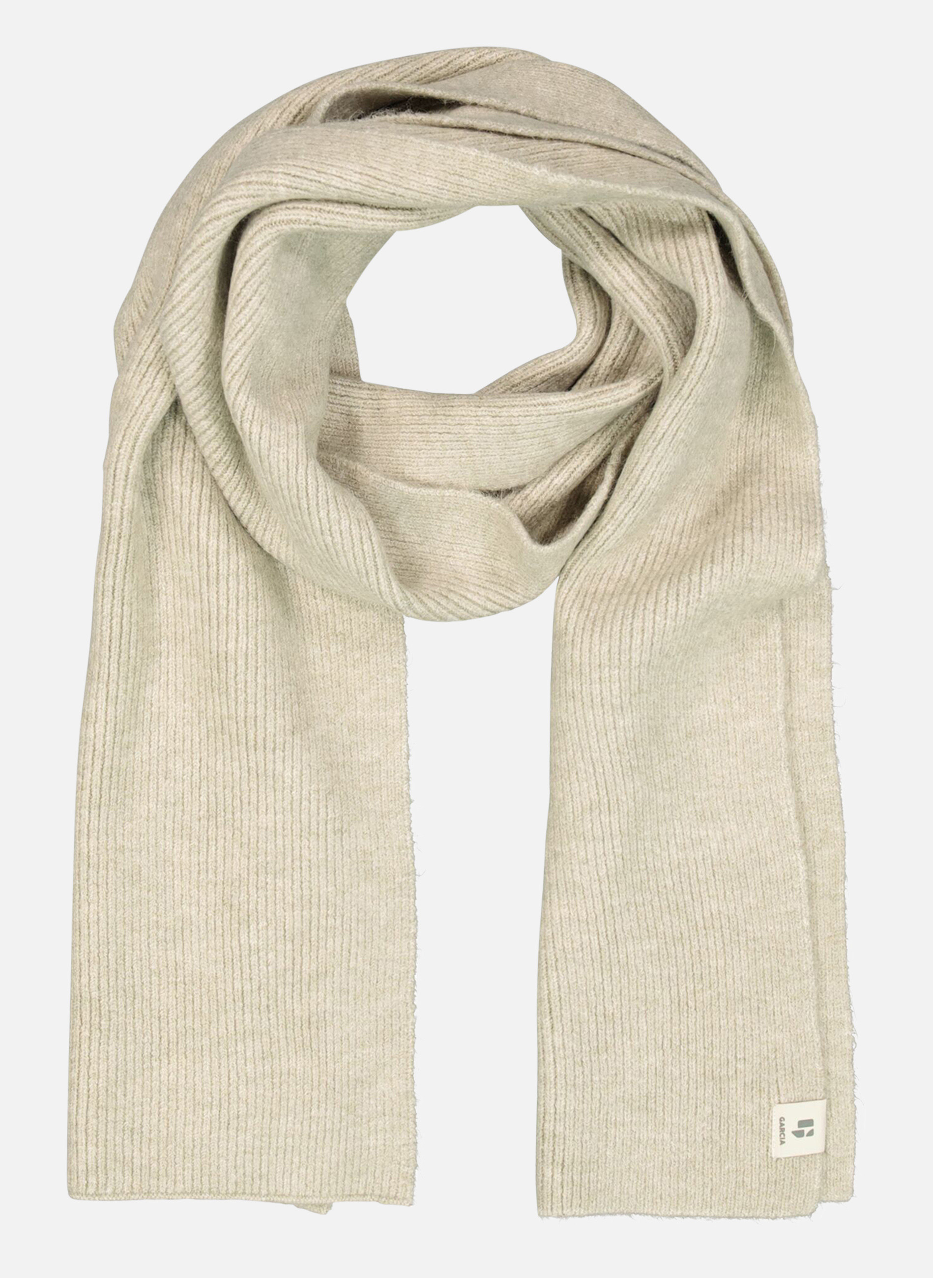 Garcia Echarpes Écharpe beige unie en maille côtelée homme beige ...