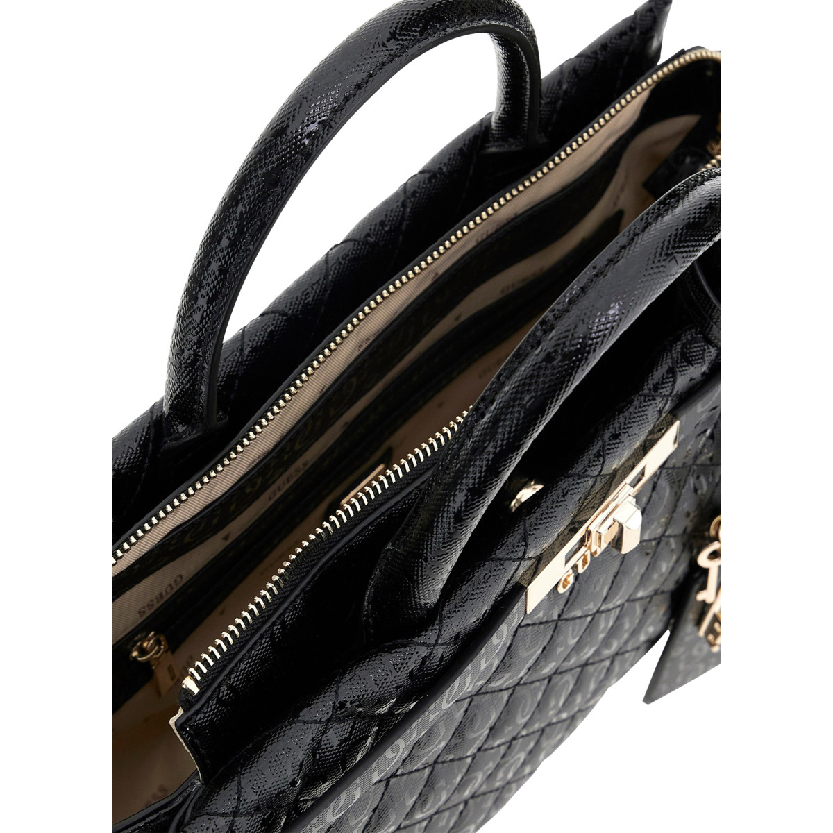 Guess Sacs à main Sac à main noir avec des bijoux décoratifs et un ...