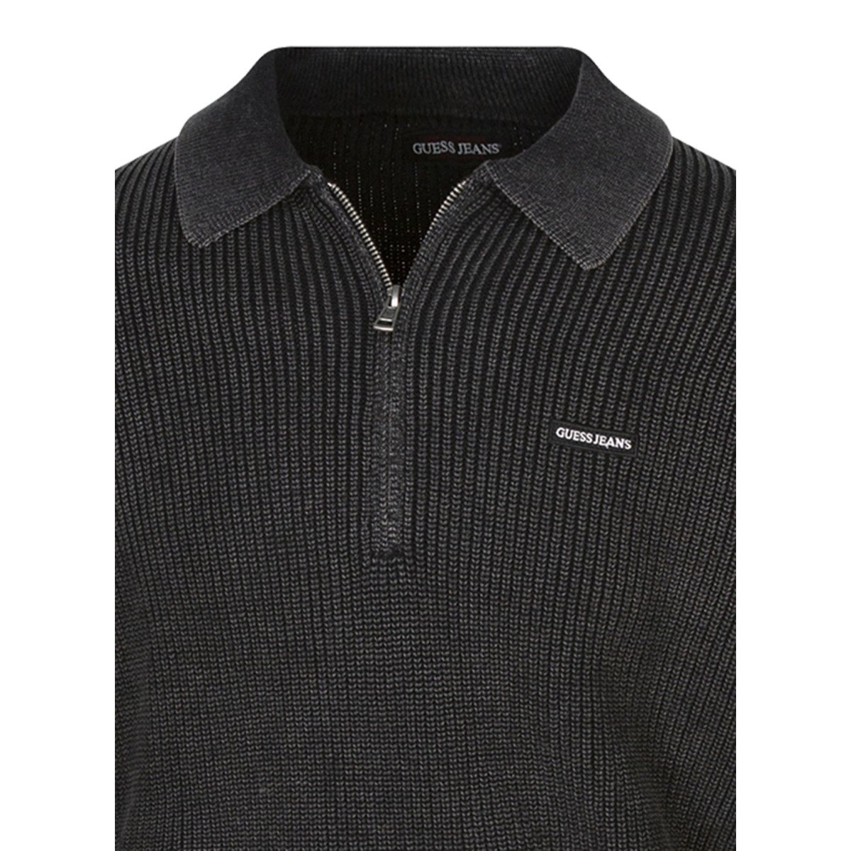 Guess Pulls Pull anthracite en coton avec une coupe droite et un col à ...