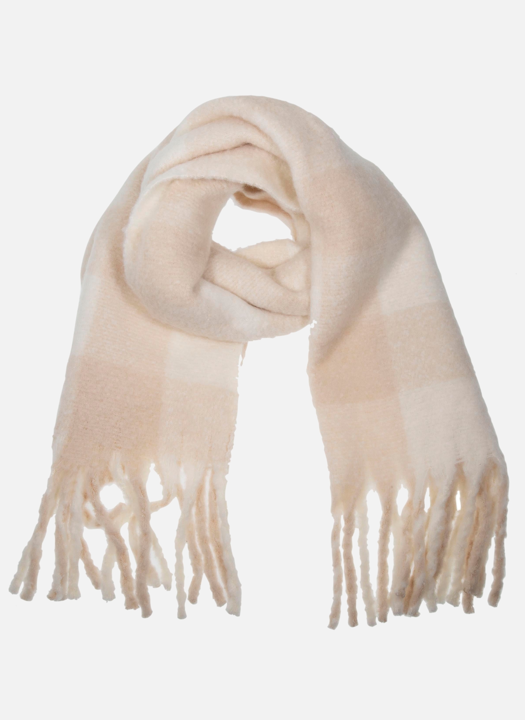 Isotoner Echarpes Echarpe plaid Femme avec franges Crème femme beige ...