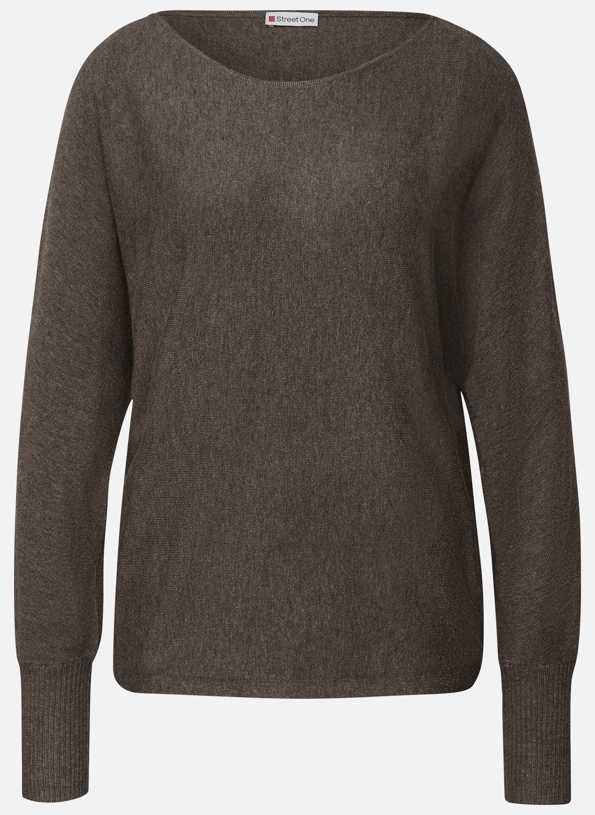Street One Pulls Pull chocolat uni avec un col rond à coupe droite et ...