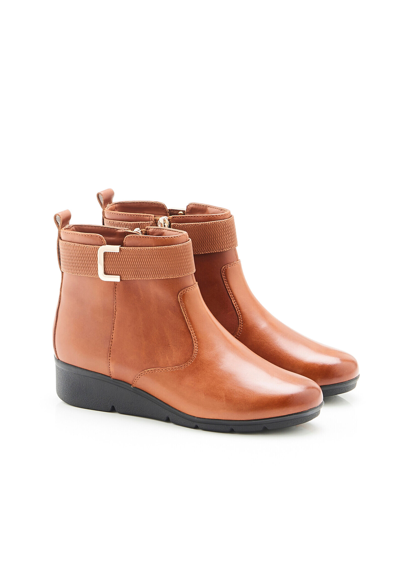 Damart Bottines et boots Boots compensés à boucle Amortyl femme marron ...