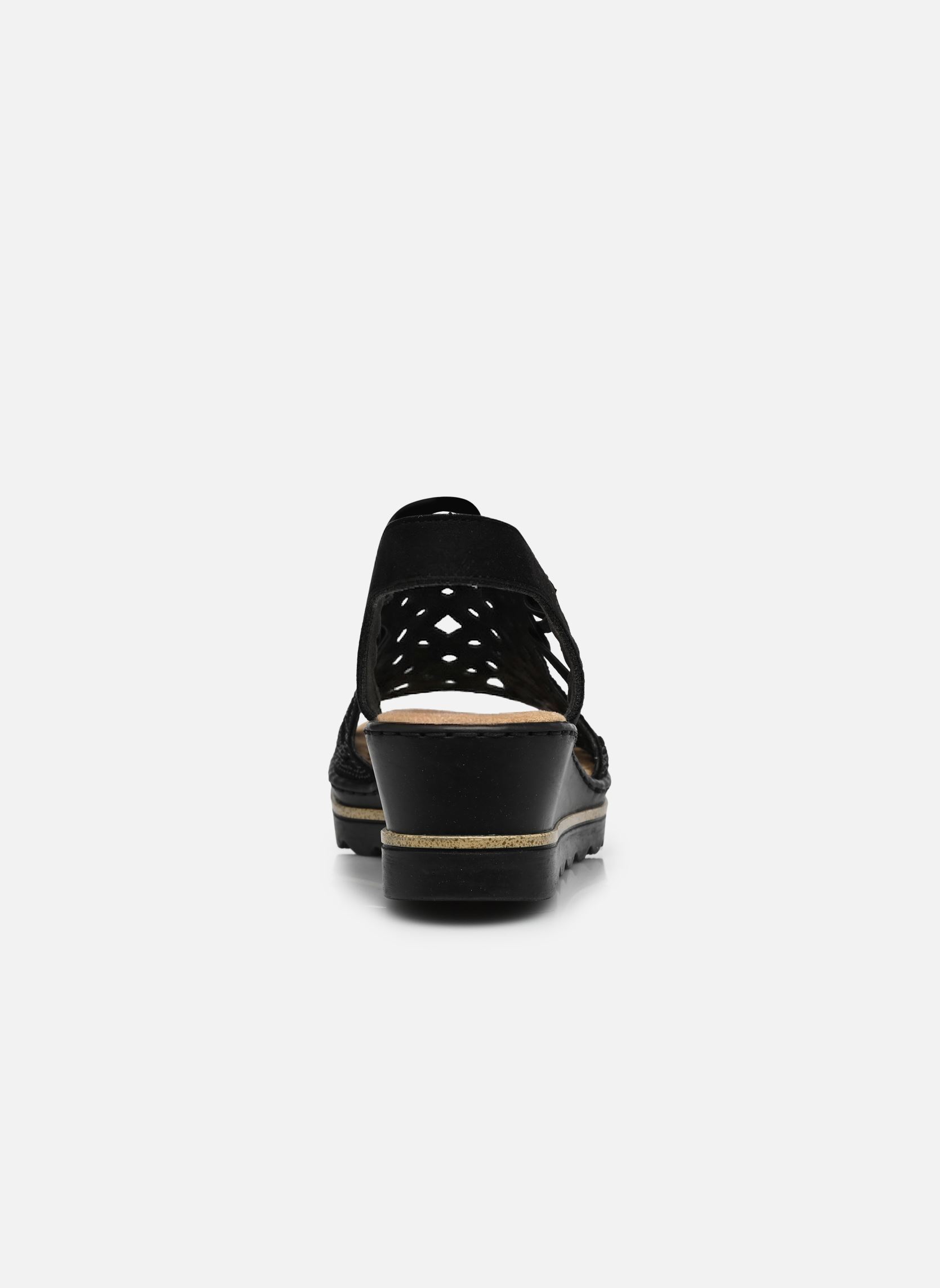 Sandalias y plataformas de cuña 67465 mujer negro Rieker | Sarenza España