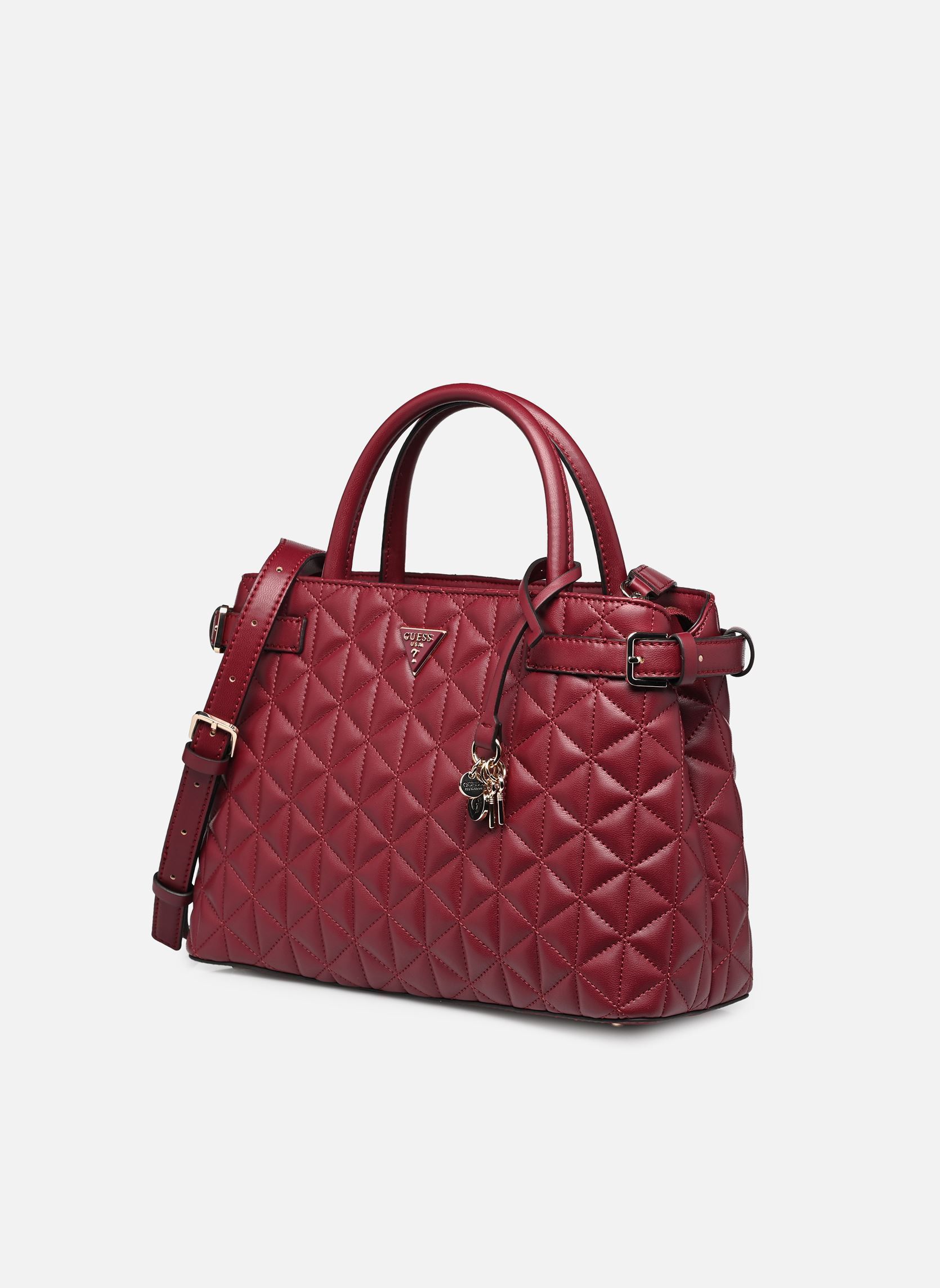 Guess Sacs à main Paisleigh Girlfriend Satchel femme bordeaux | Sarenza ...