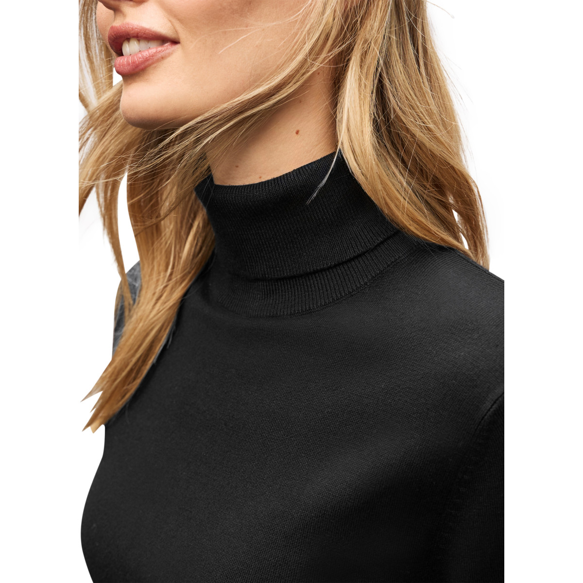 Street One Pulls Pull noir uni pourvu d'un large col roulé et de ...