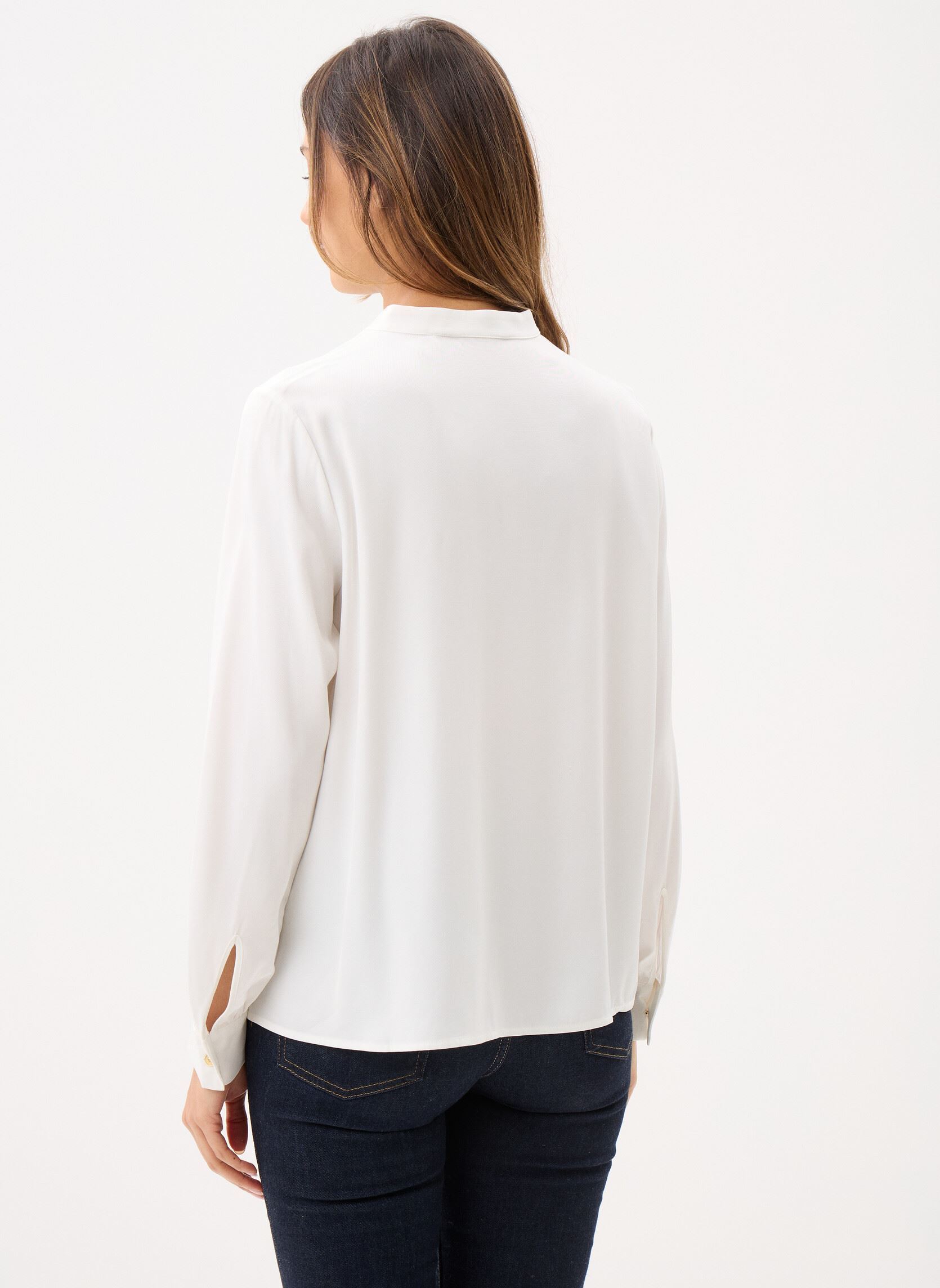 Tommy Hilfiger Langarm-Blusen Vis Twill V-Nk Blous damen weiß - online ...