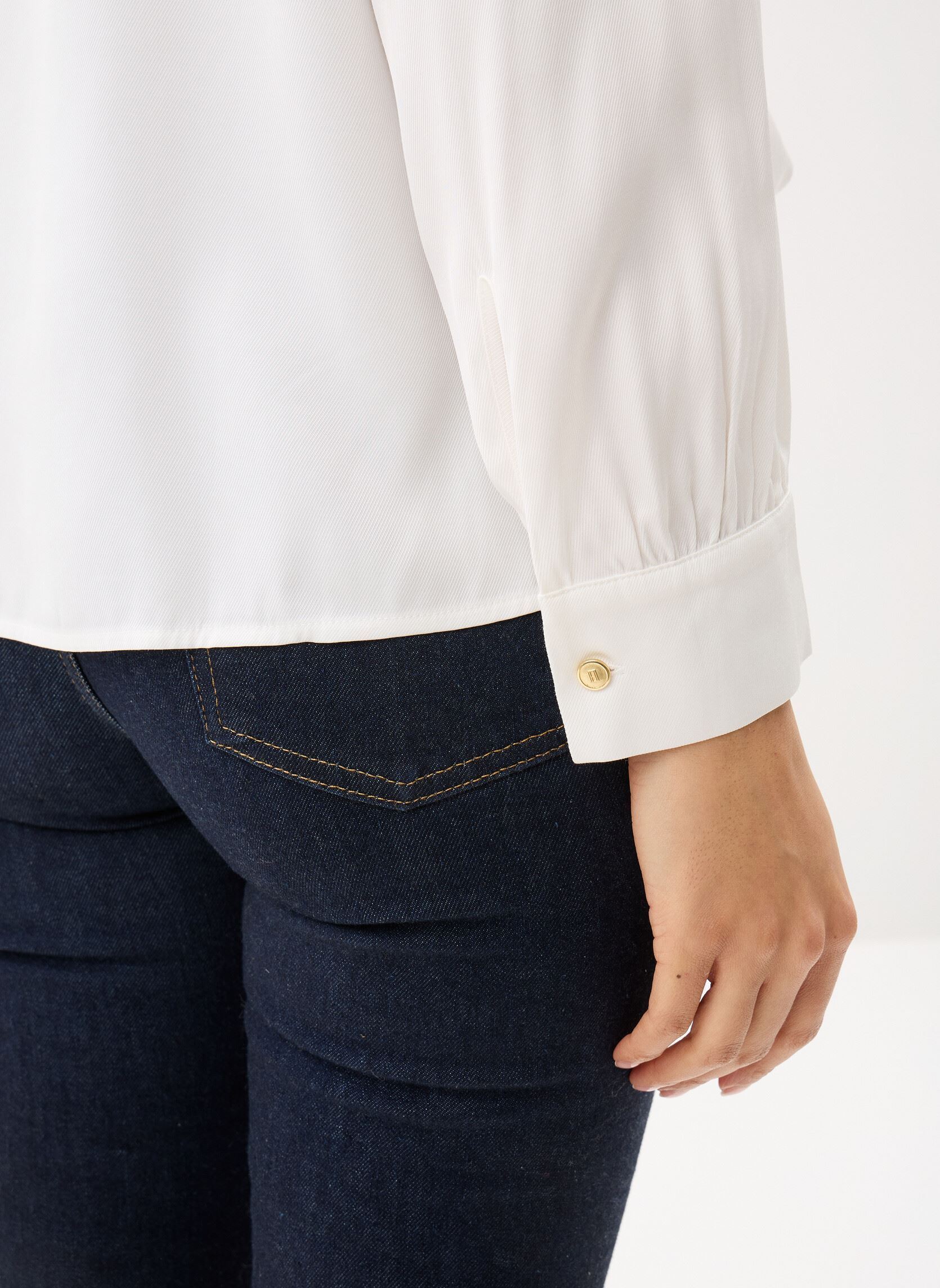 Tommy Hilfiger Langarm-Blusen Vis Twill V-Nk Blous damen weiß - online ...