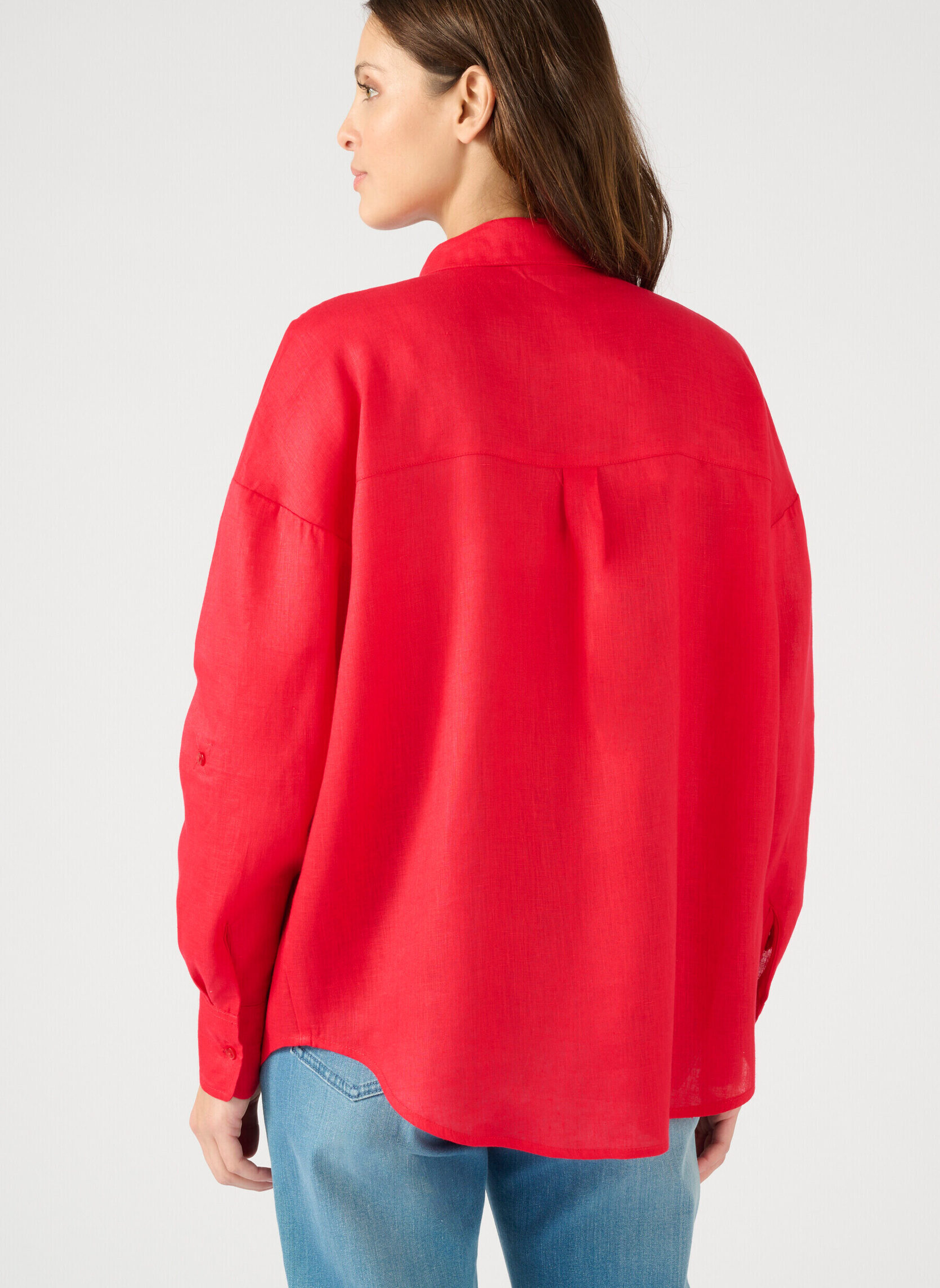 Damart Chemises manches longues Chemise pur lin femme rouge | Sarenza ...