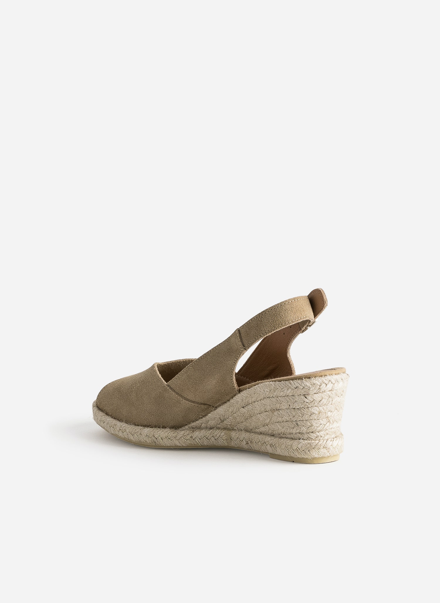 Eram Espadrilles plates Espadrille compensée beige cuir velours éco ...