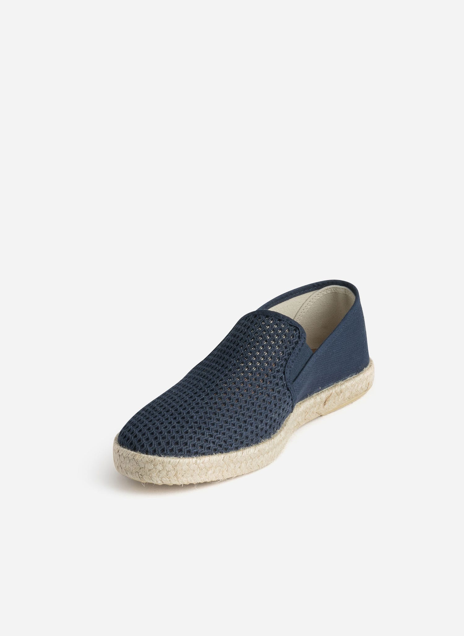 Eram Espadrilles Slip-on marine ajouré en toile et mesh homme bleu ...