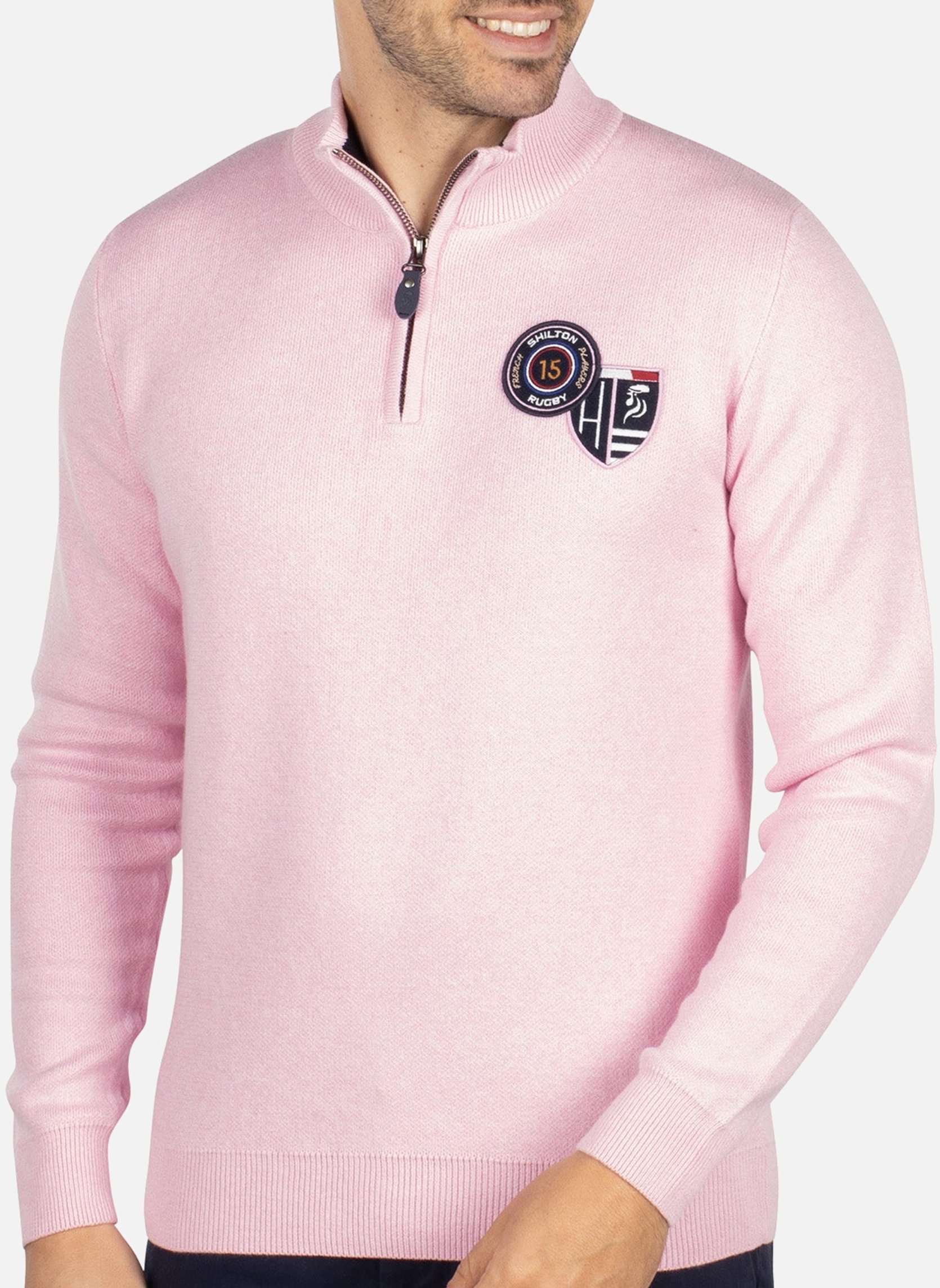 Shilton Pulls Pull camionneur rugby nations 15 - H25420 - Rose homme ...