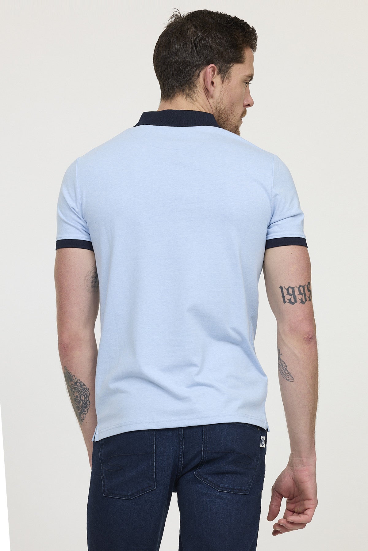 Lee Cooper Polos manches courtes Polo BAC Gris bleu chiné homme bleu ...