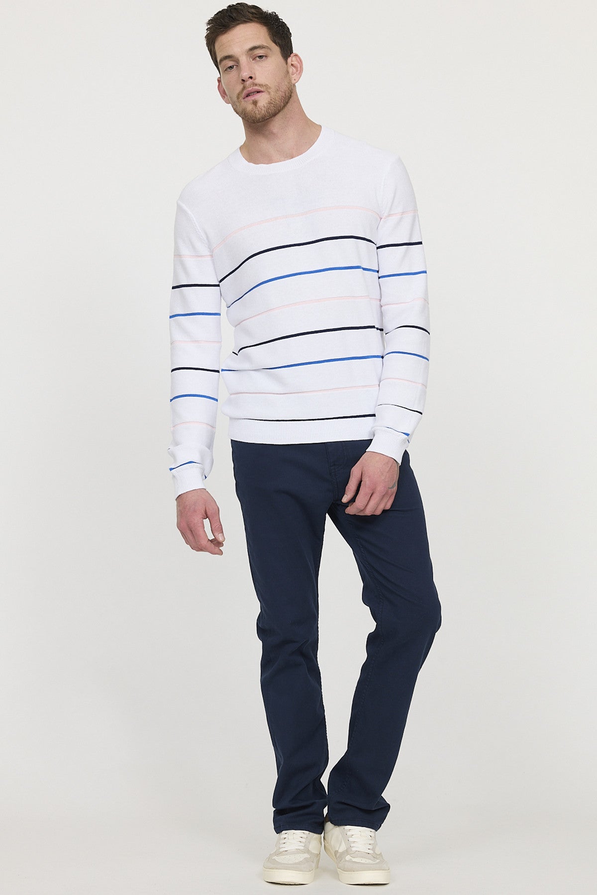 Lee Cooper Pulls Pull CLARK ML Blanc homme blanc | Sarenza France