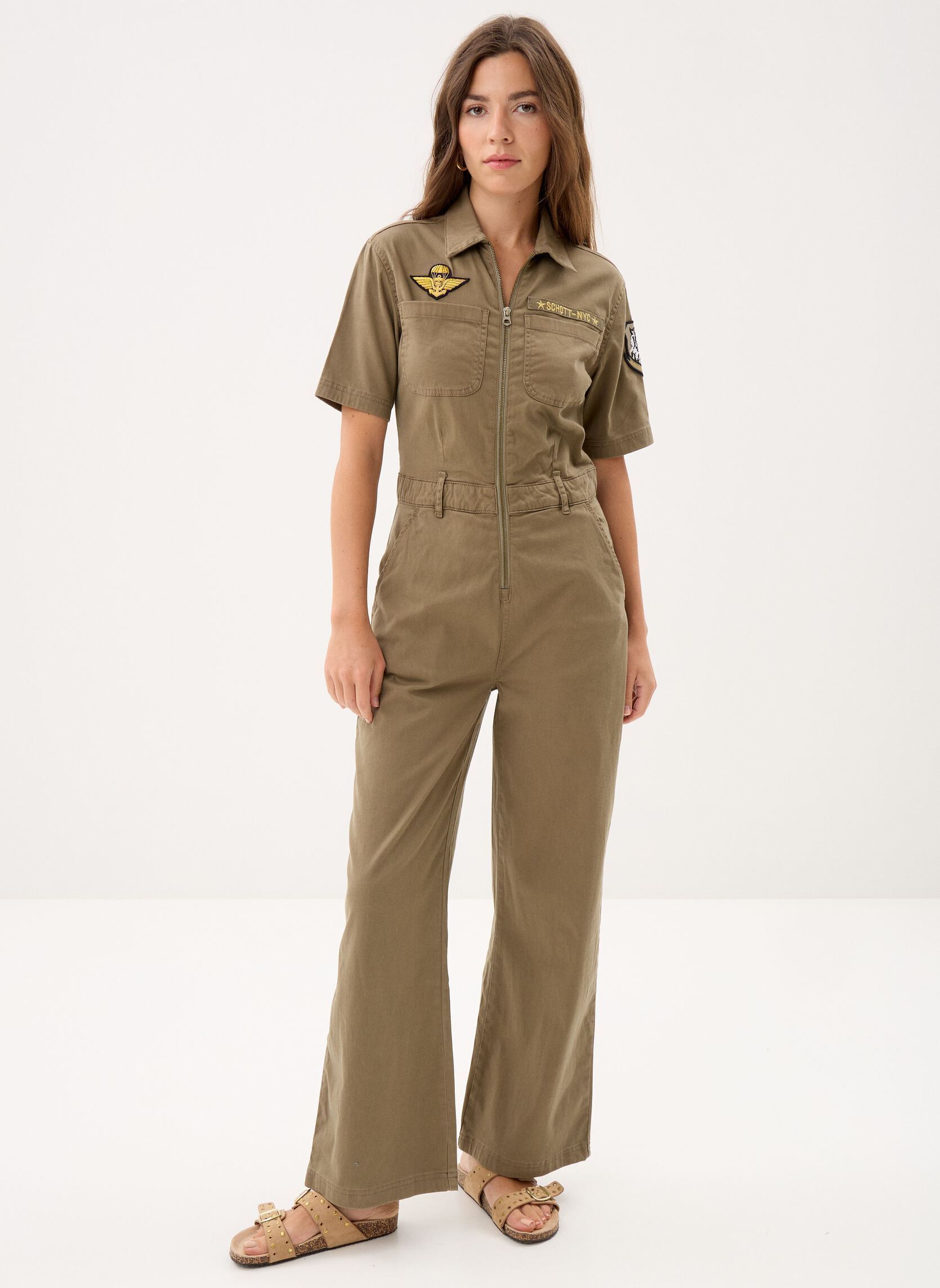 Schott Combinaisons Combinaison Army-TRJJUDY70W femme vert | Sarenza ...