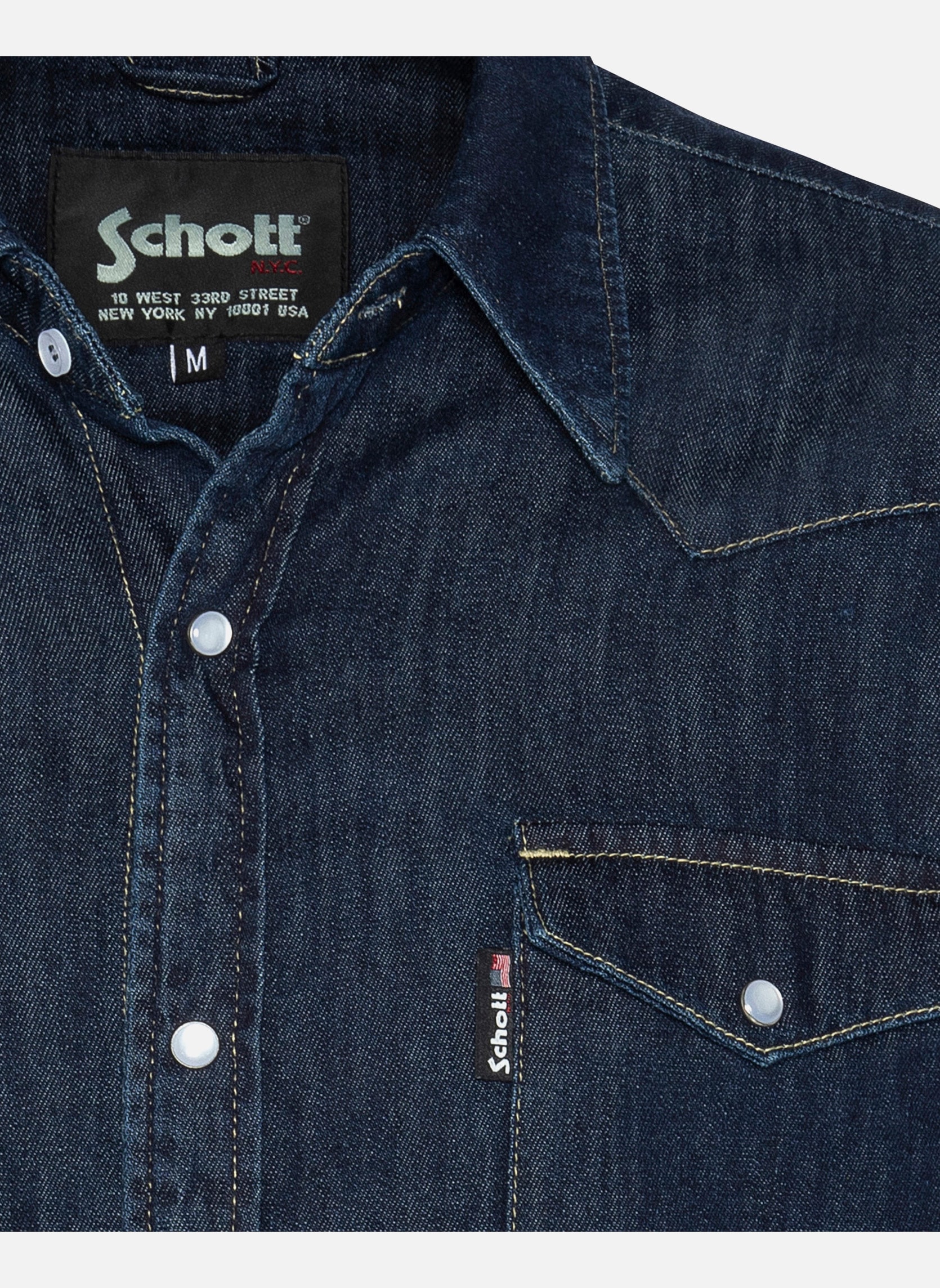 Schott Chemises Chemise en denim Raw homme bleu | Sarenza France