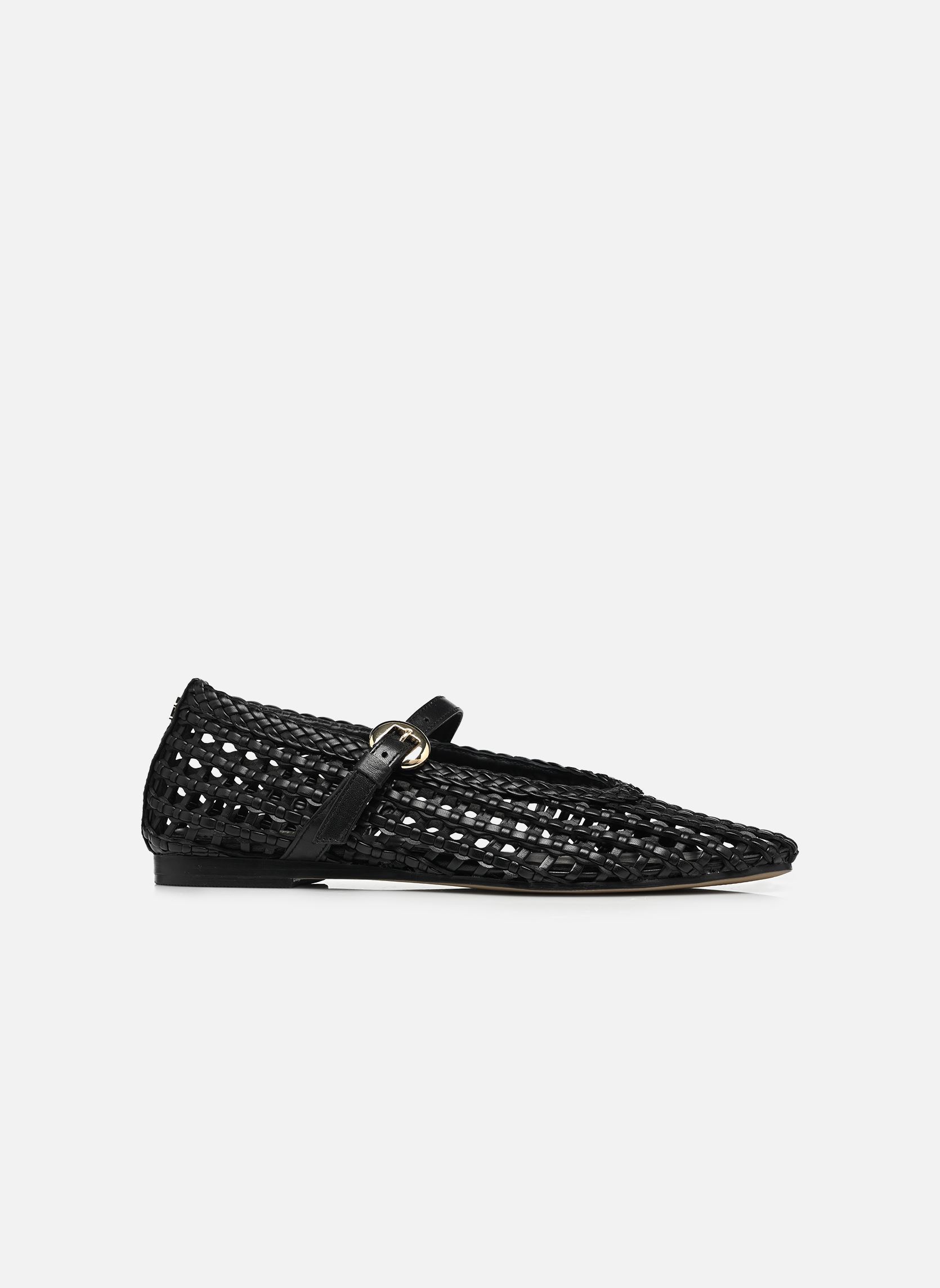 Tommy Hilfiger Ballerines classiques WOVEN LEATHER MIX BA femme noir ...