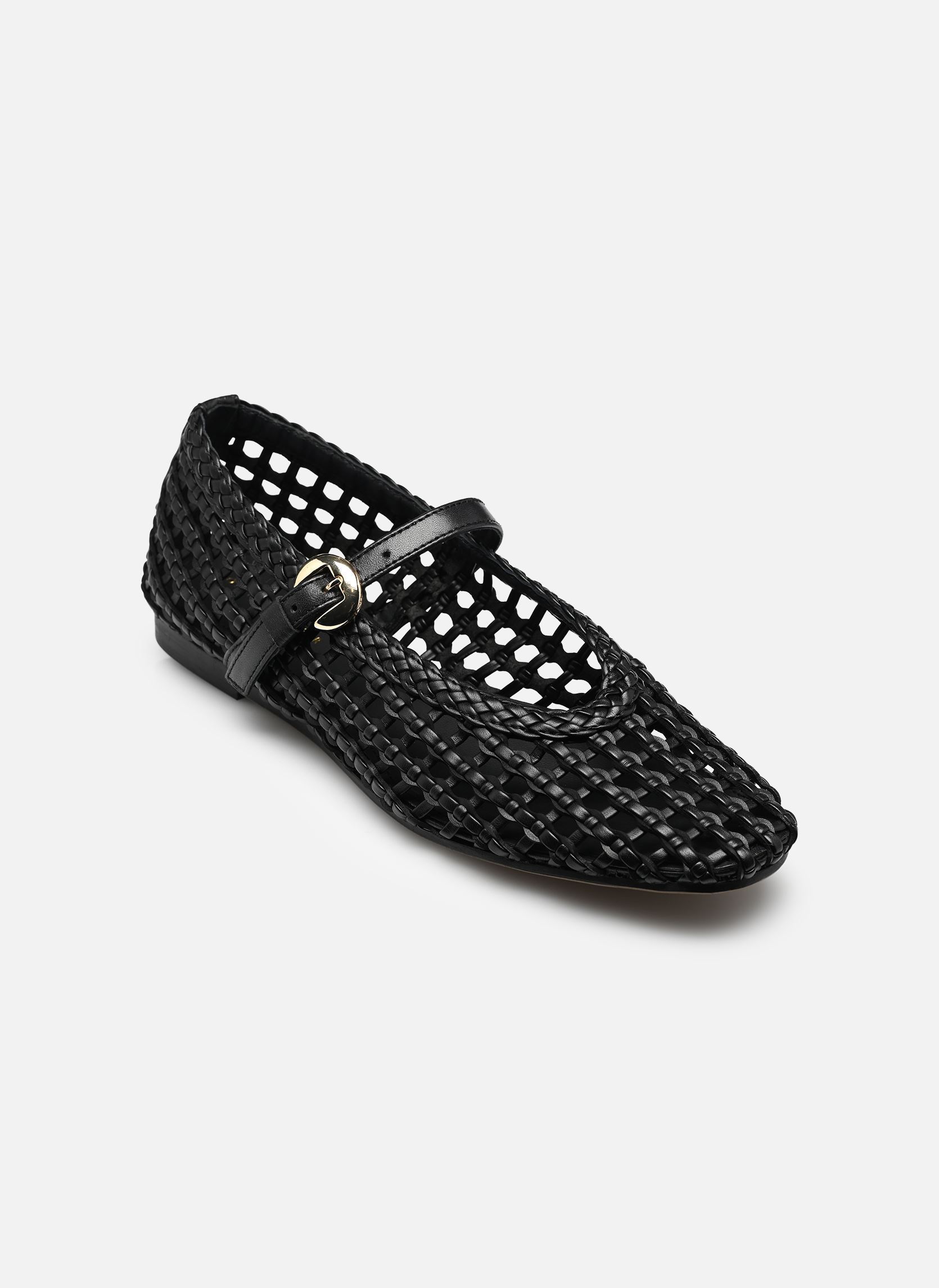 Tommy Hilfiger Ballerines classiques WOVEN LEATHER MIX BA femme noir ...