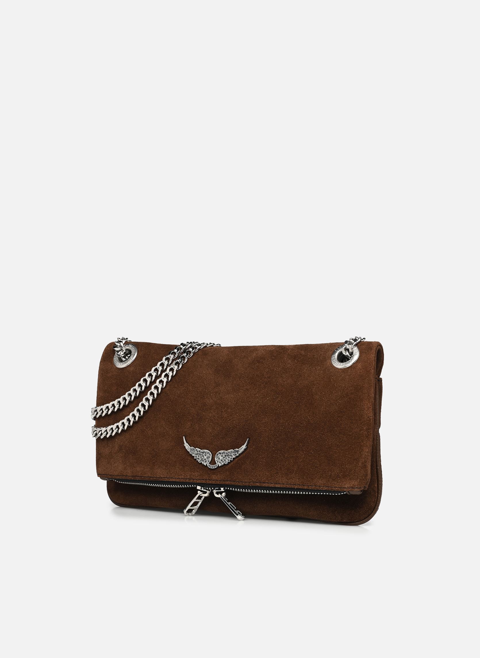 Zadig & Voltaire Sacs bandoulière ROCK II SUEDE femme marron | Sarenza ...