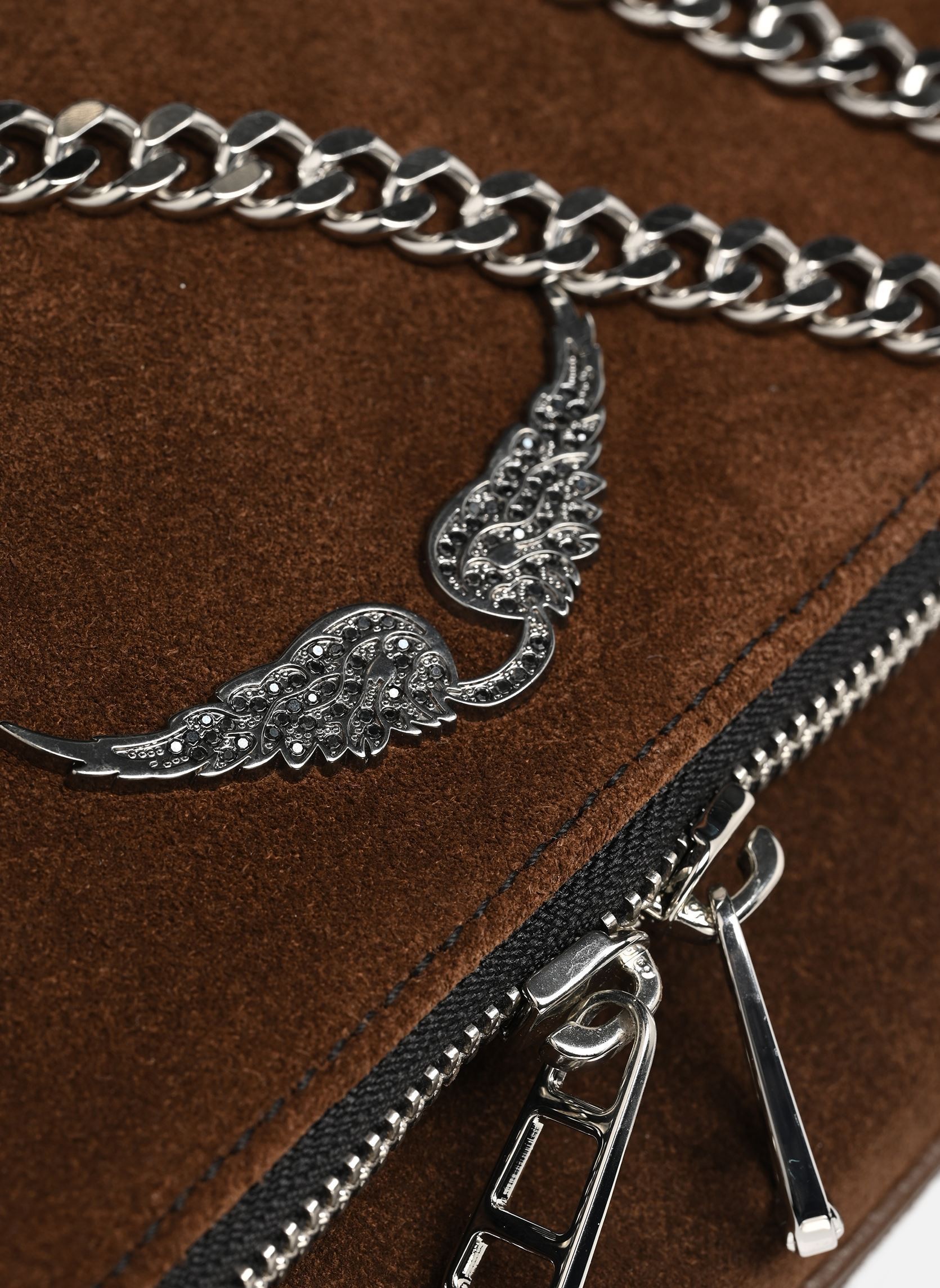 Zadig & Voltaire Sacs bandoulière ROCK II SUEDE femme marron | Sarenza ...