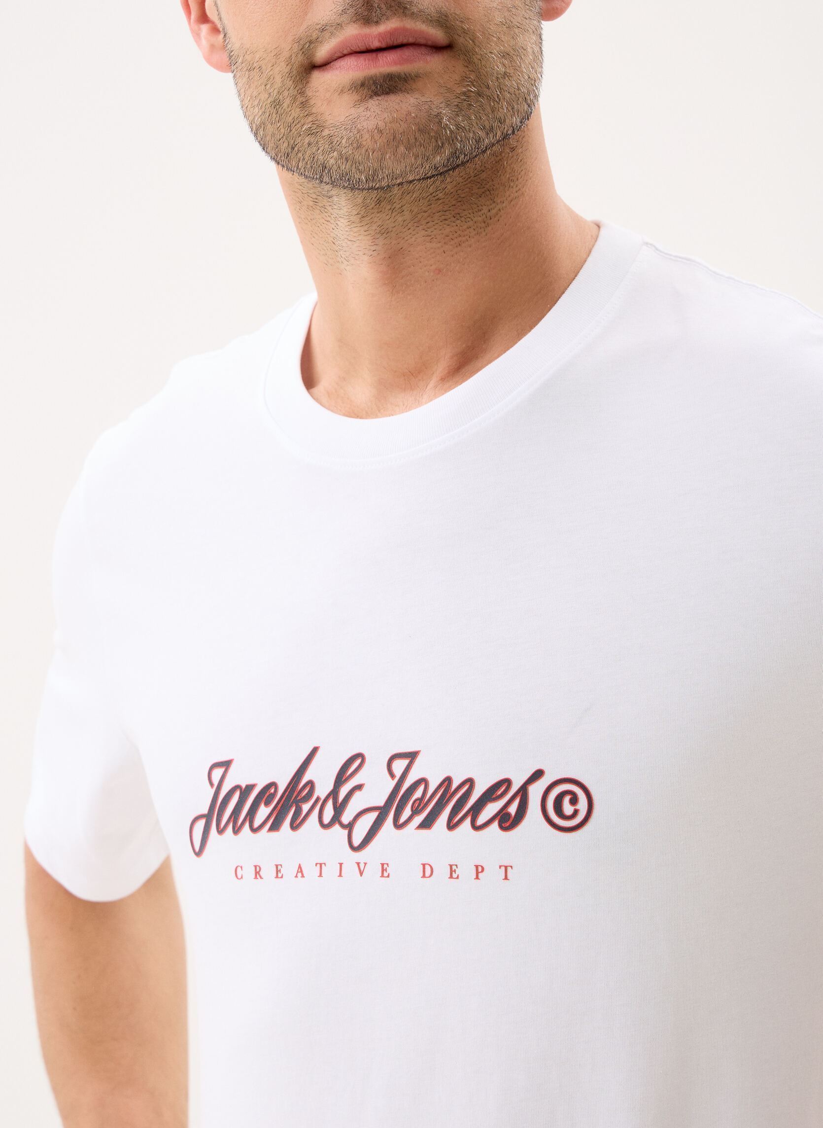 Camisetas de manga corta Jormontauk Type Front Tee Cn hombre blanco ...