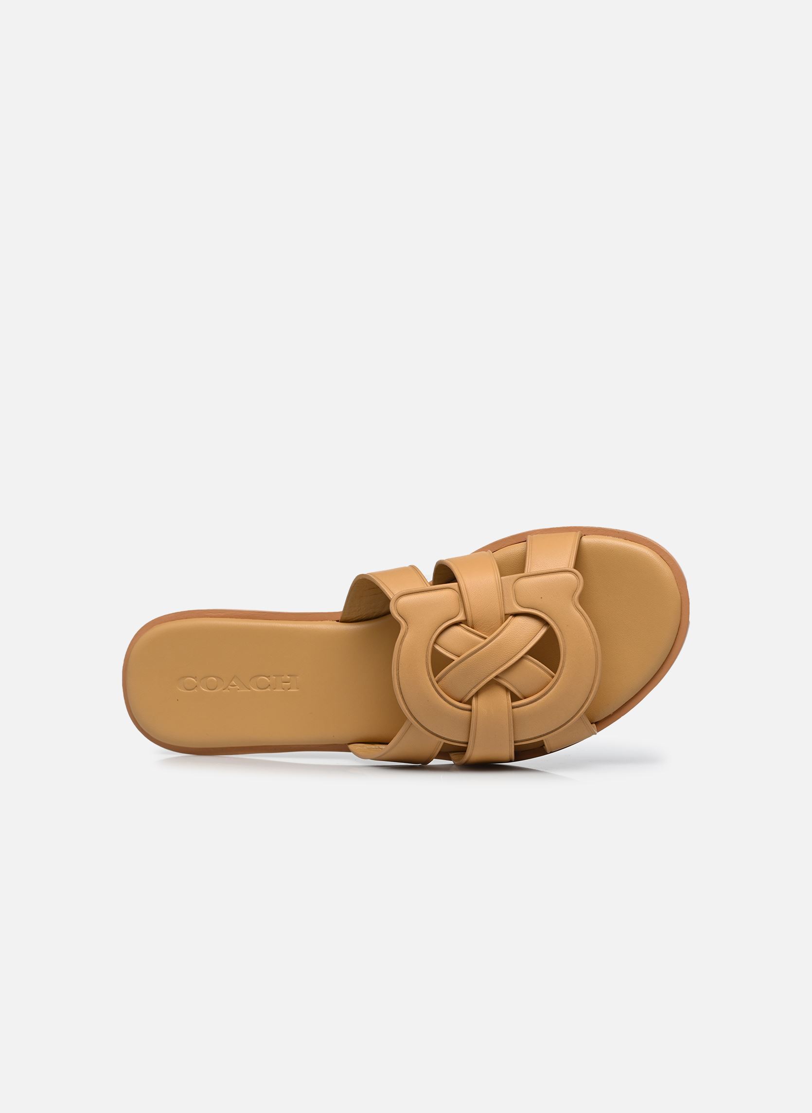Coach Muilen Lena Leather Slide Sandal dames bruin online | Sarenza ...