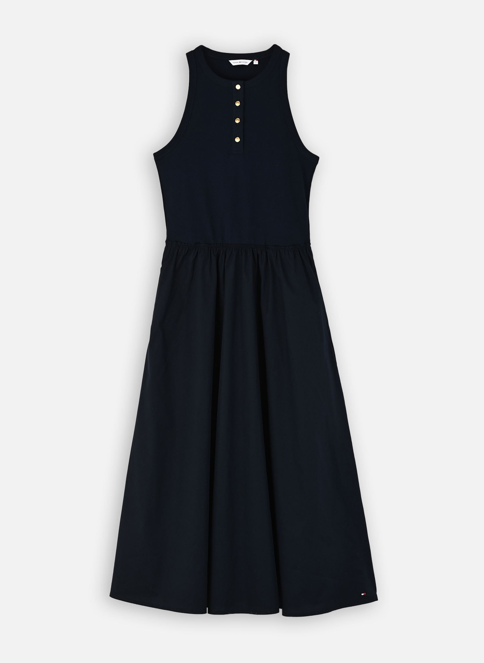 Tommy Hilfiger Robes Gold Btn Poplin Mix Tank Drs femme bleu | Sarenza ...