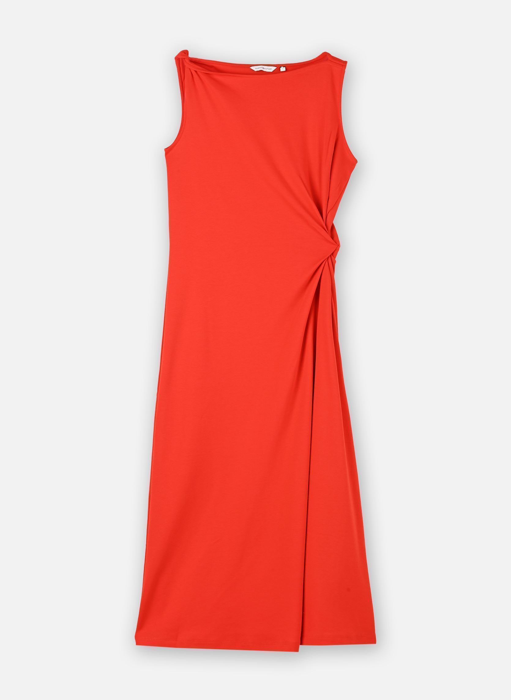 Tommy Hilfiger Robes Interlock Knot Detail Dress femme rouge | Sarenza ...