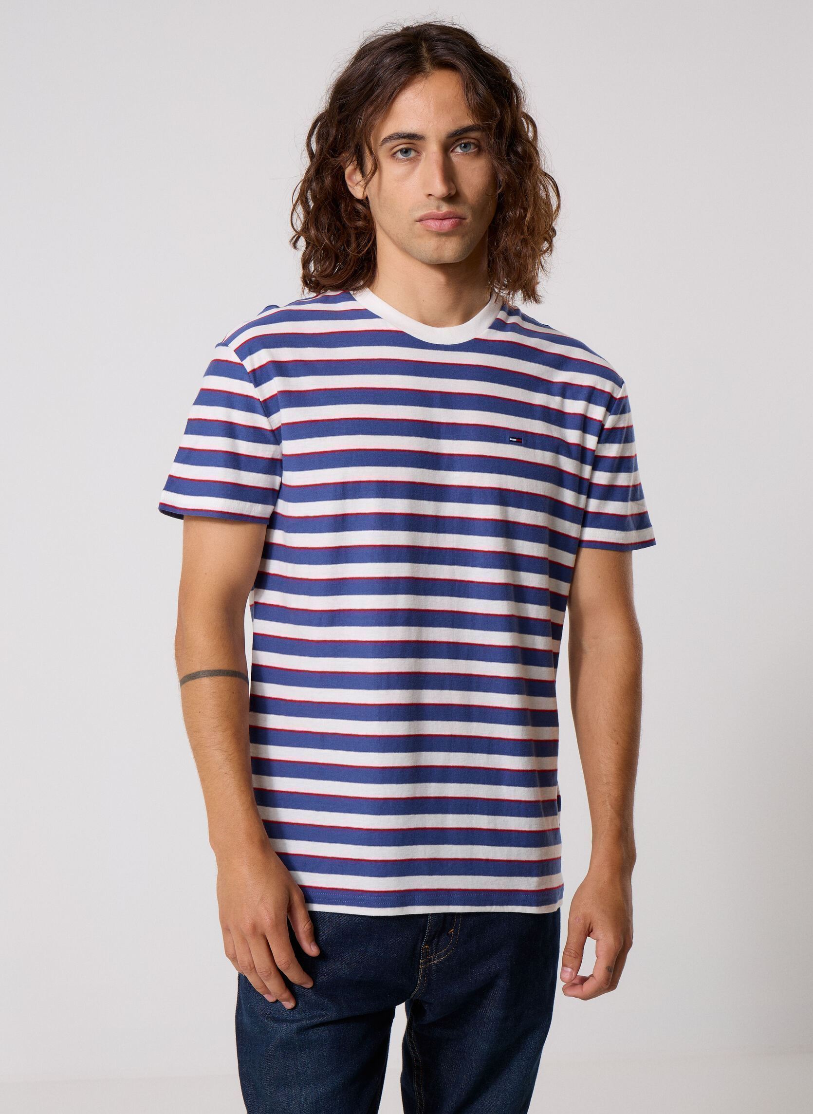 Tommy Jeans Tee-shirts Tjm Reg Ess Stripe S homme bleu | Sarenza France